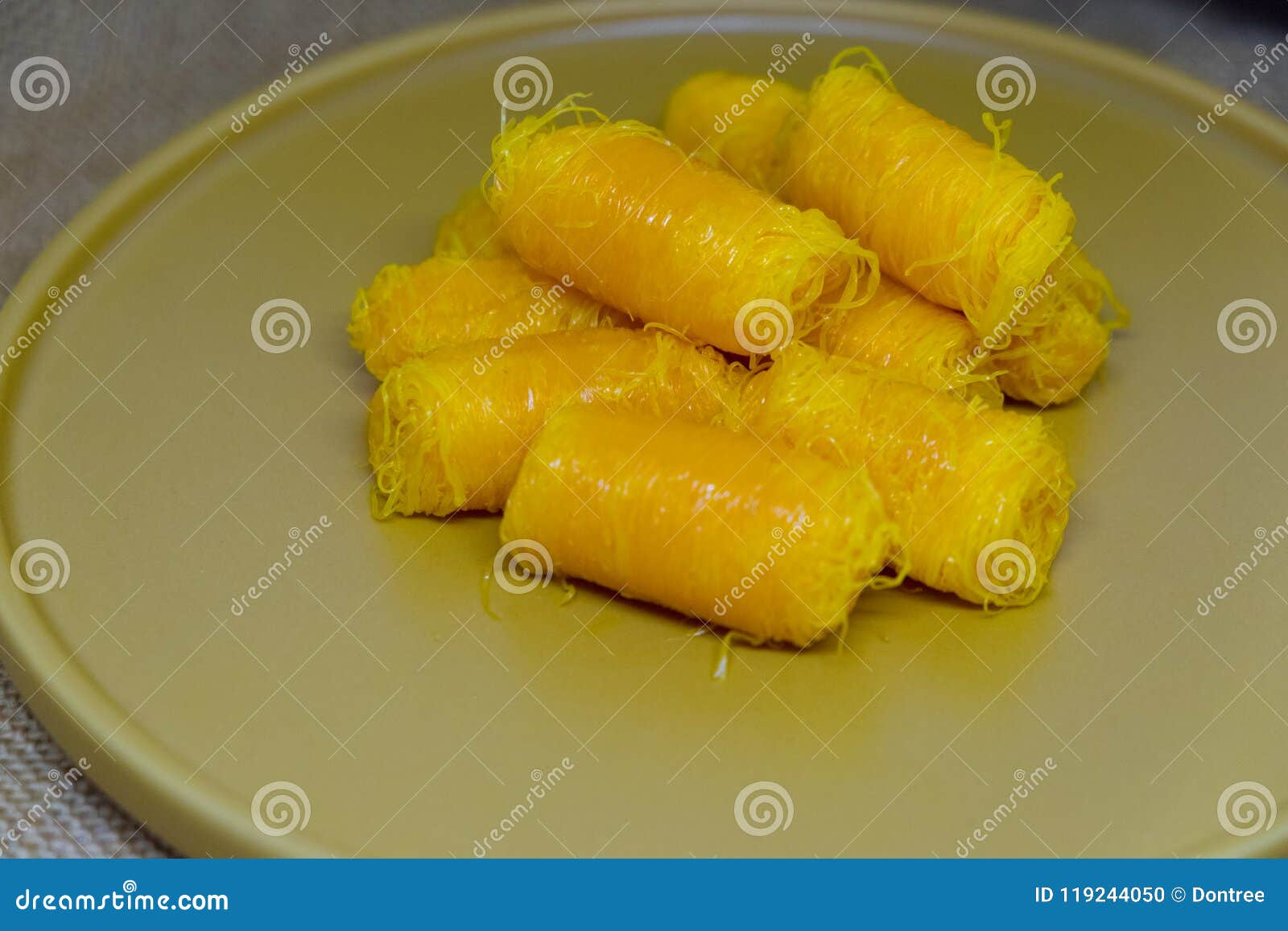 Thai Traditional Dessert Foi Thong Stock Photo - Image of sweet ...