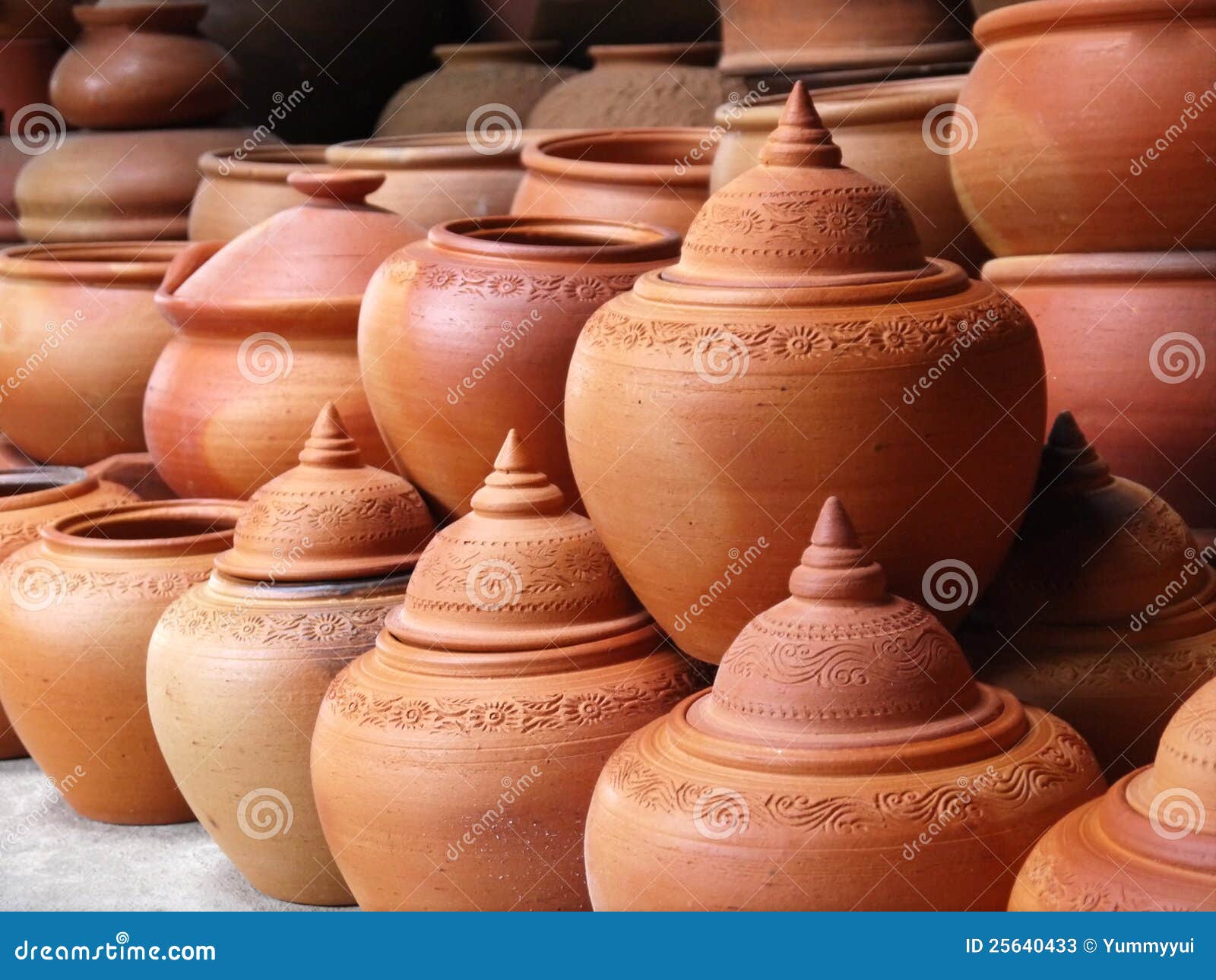 Thai Traditional Earthenware Stock Image - Image of decorate, seller ...