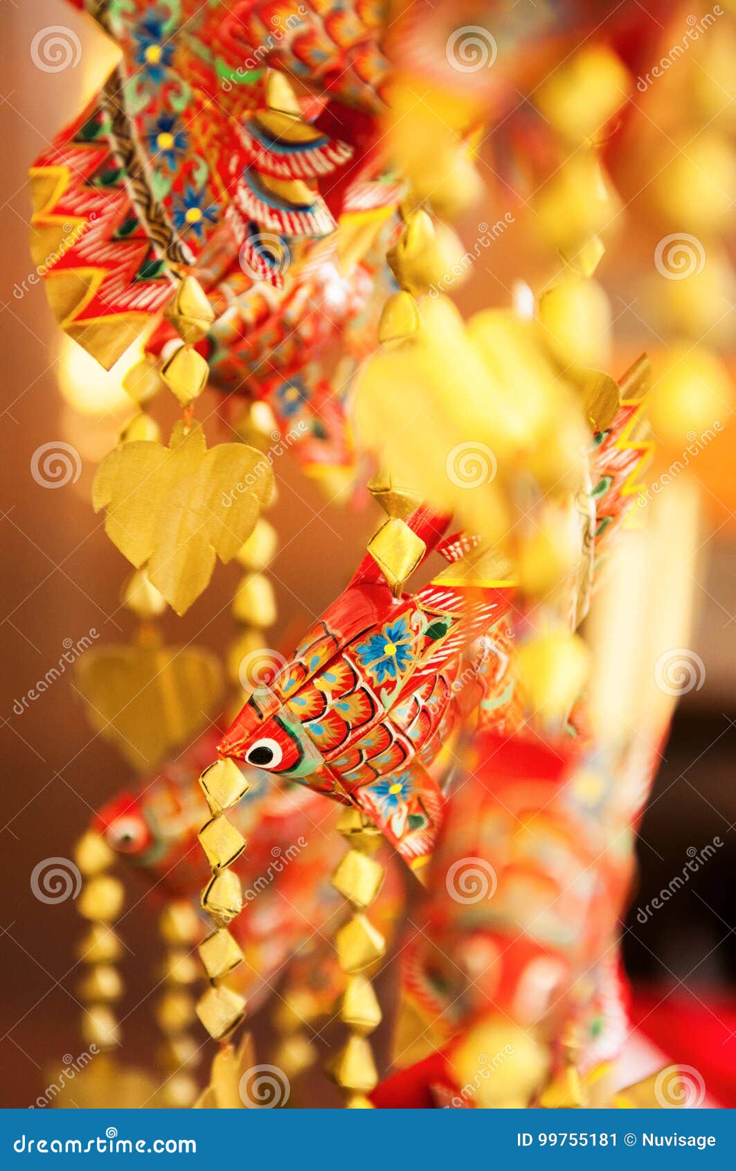 Thai Traditional Fish Hanging Mobile. Stock Image - Image of closeup ...