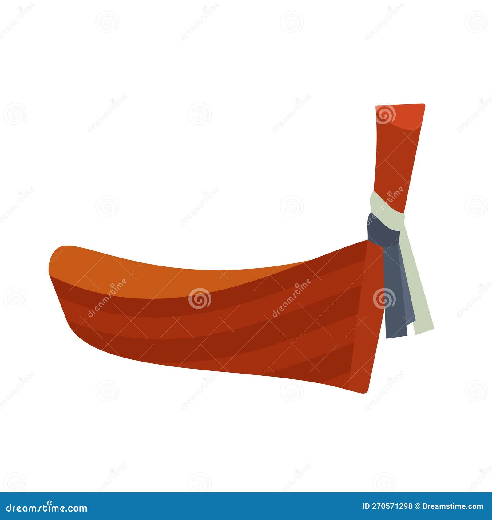 Thai Traditional Long Tail Boat. Flat Style Vector Illustration. Stock ...