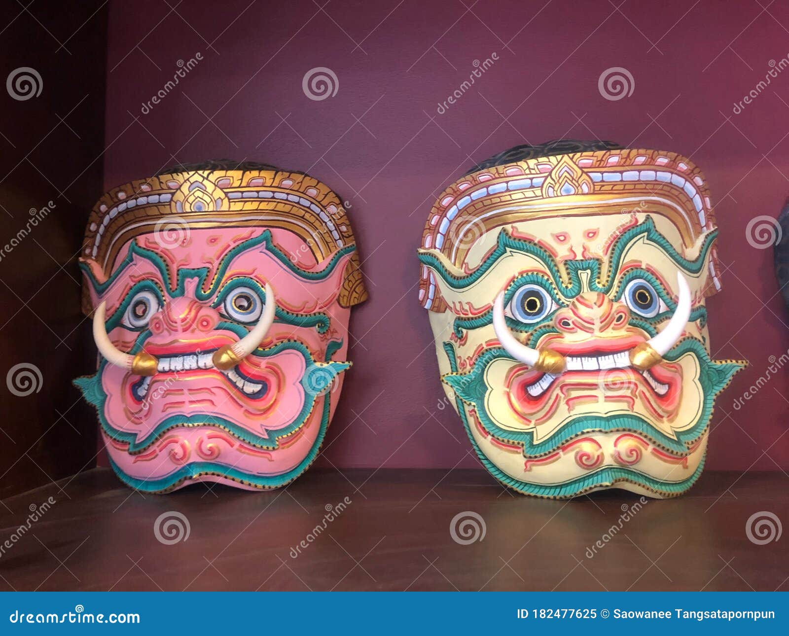 Thai Traditional Mask from Ramayana Stock Image - Image of thailand ...