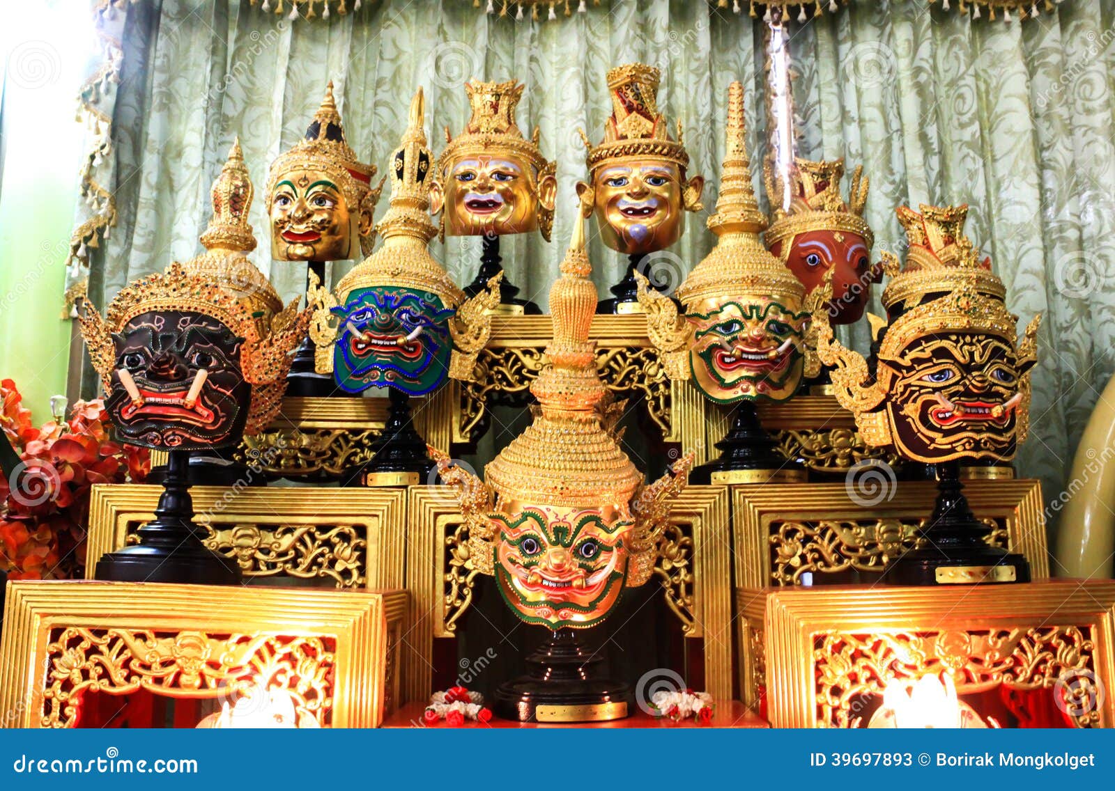 Thai Traditional Mask Use in Royal Performance, Khon Stock Image ...