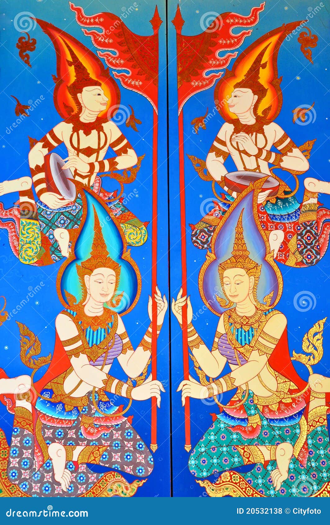 Thai traditional mural stock photo. Image of historic - 20532138