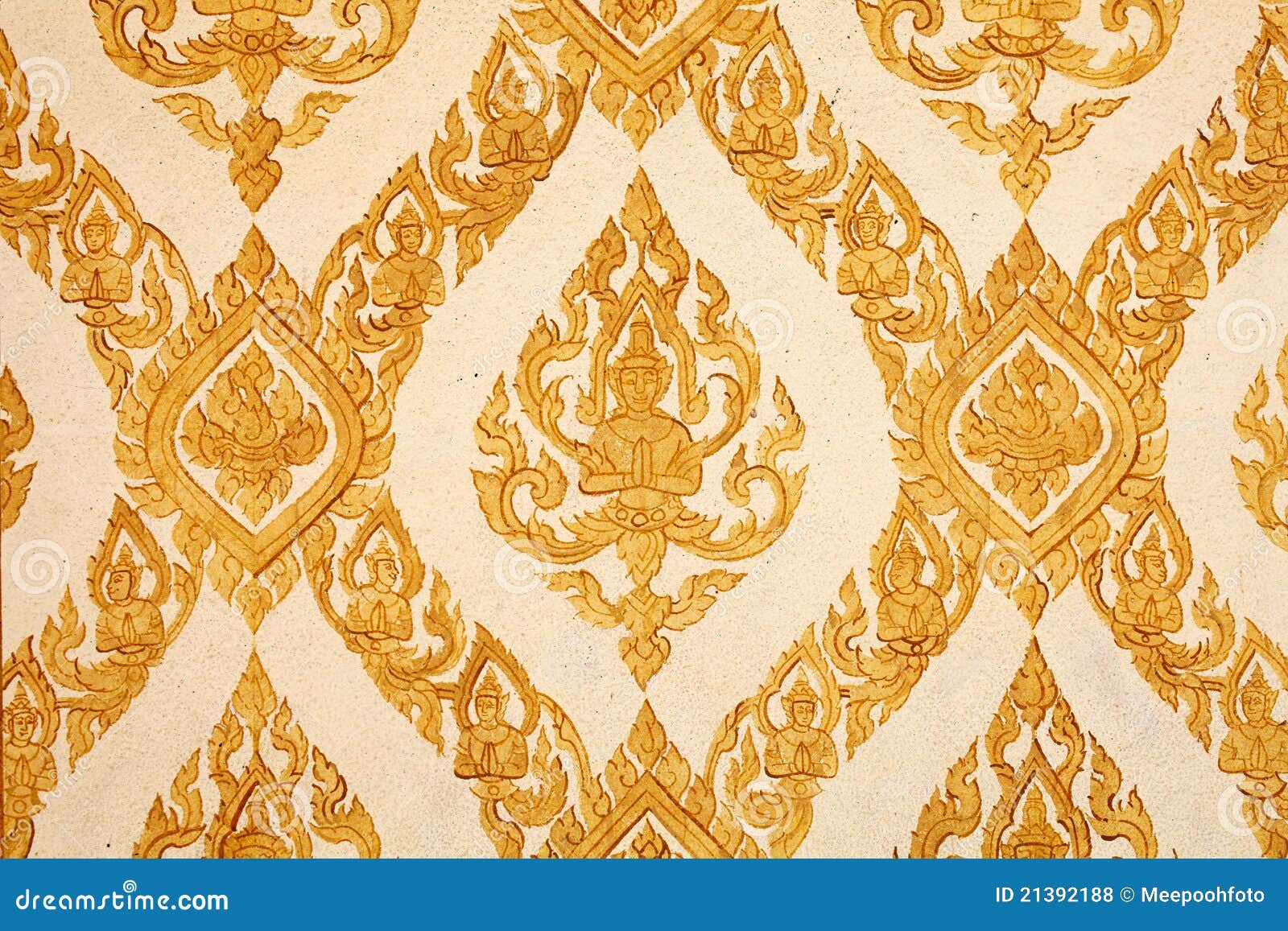 Thai Traditional Pattern On Temple Wall Royalty-Free Stock Image ...