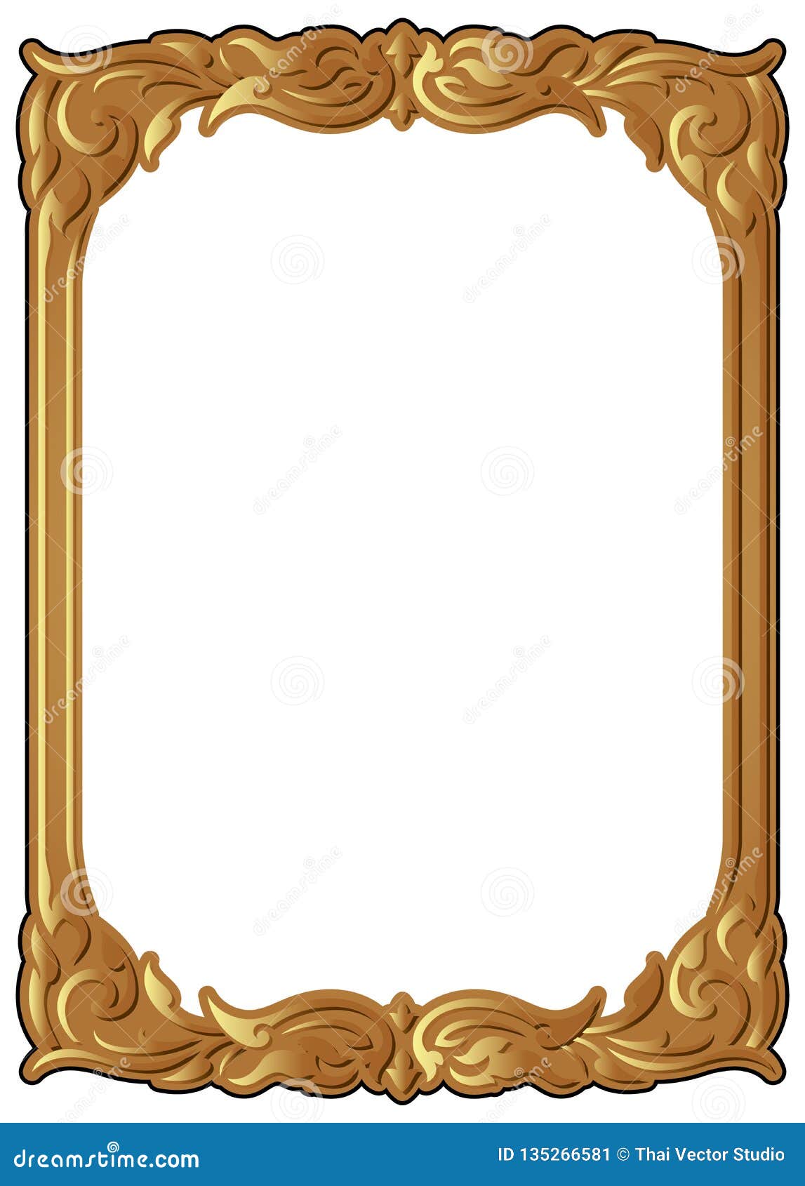 Thai Traditional Square Shape Frame Stock Vector - Illustration of ...