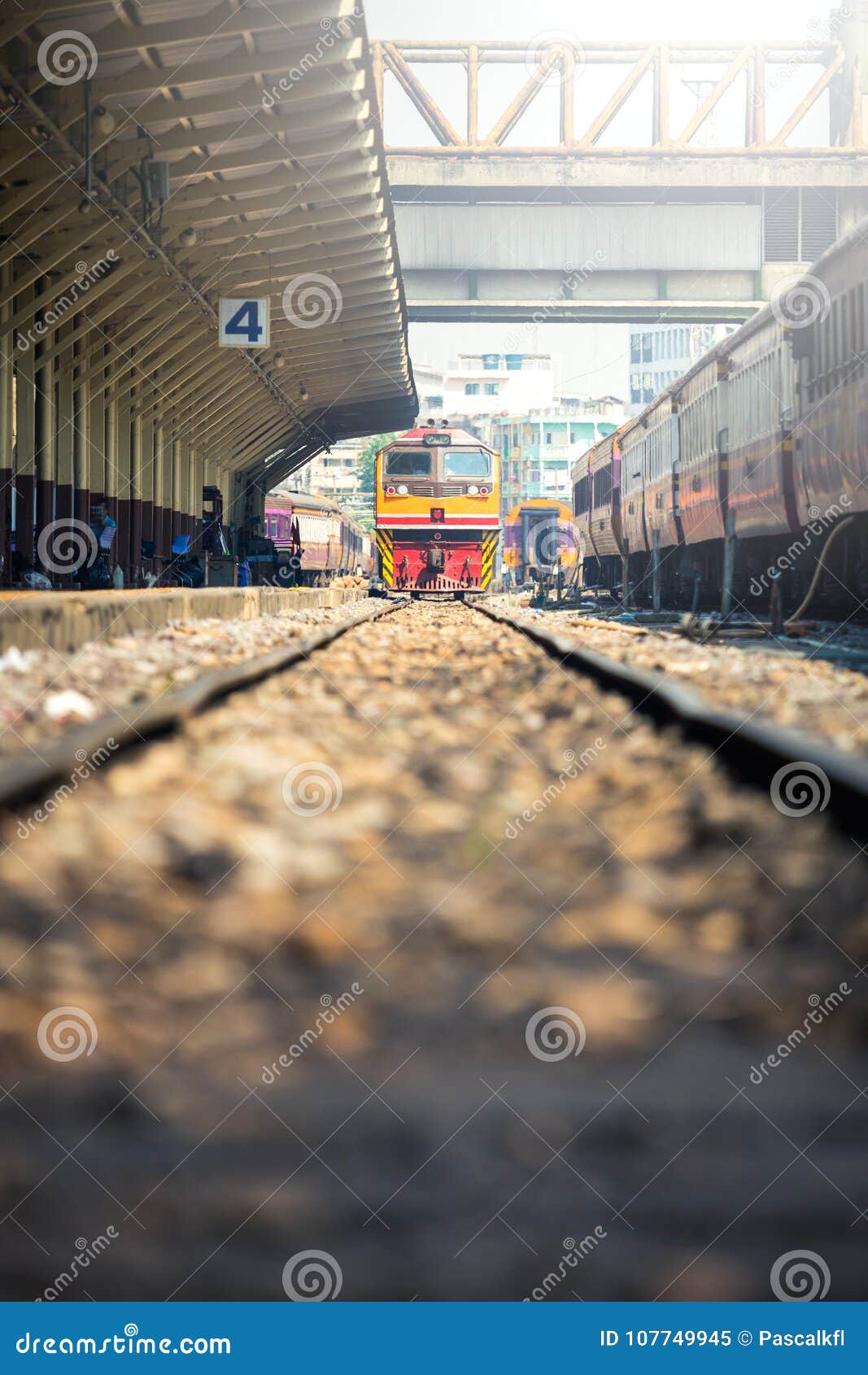 Thai Trains in Bangkok Railway Station . . Stock Image - Image of ...