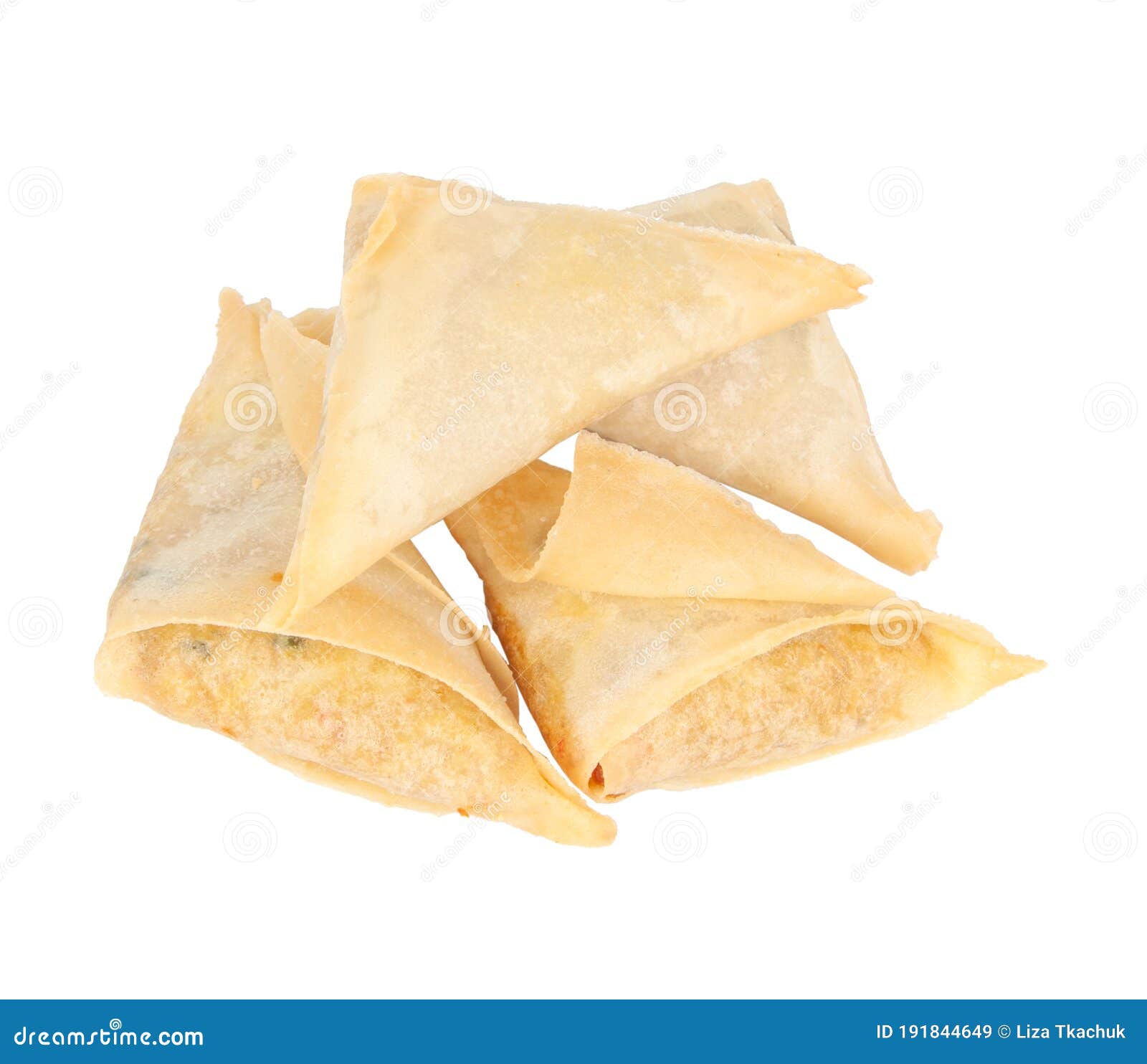 Thai Triangles Snack Fried Isolated on the White Stock Image - Image of ...