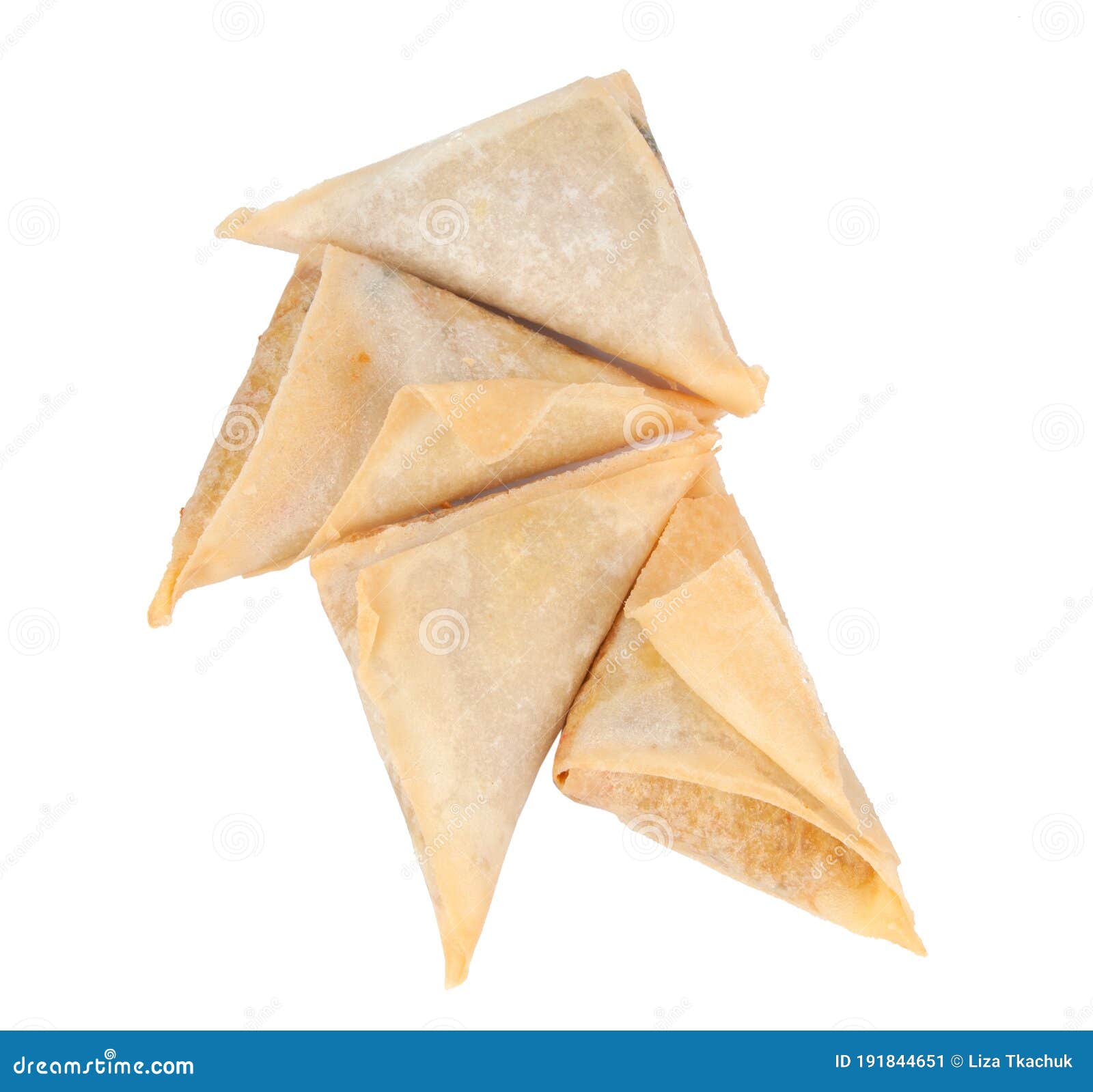 Thai Triangles Snack Fried Isolated on the White Stock Image - Image of ...