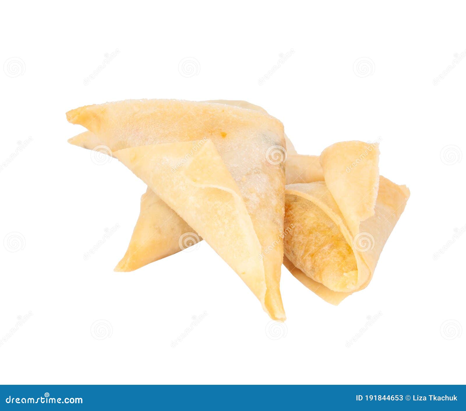 Thai Triangles Snack Fried Isolated on the White Stock Image - Image of ...