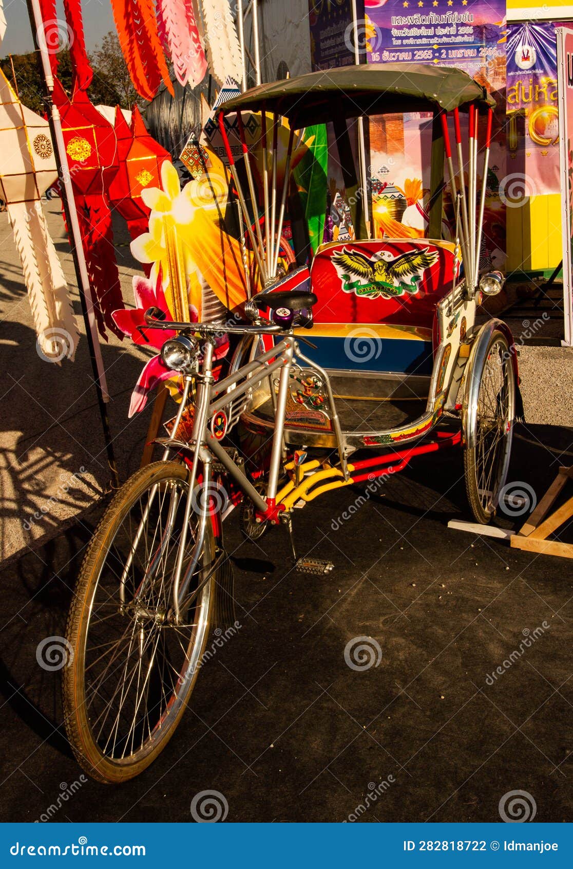 Thai tricycle stock photo. Image of tricycle, retro - 282818722