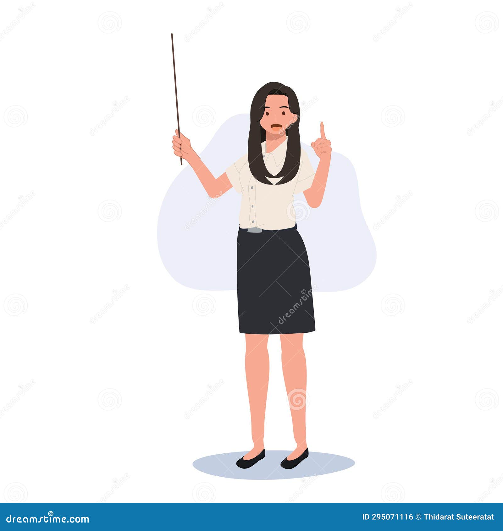 Thai University Student in Uniform Giving Lecture with Pointer Stock ...