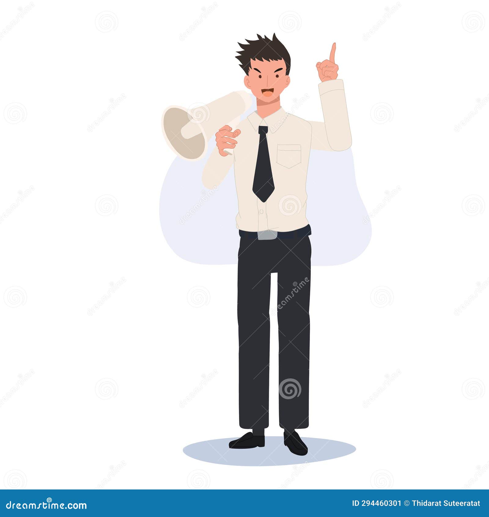 Thai University Student in Uniform with Megaphone. University Student ...