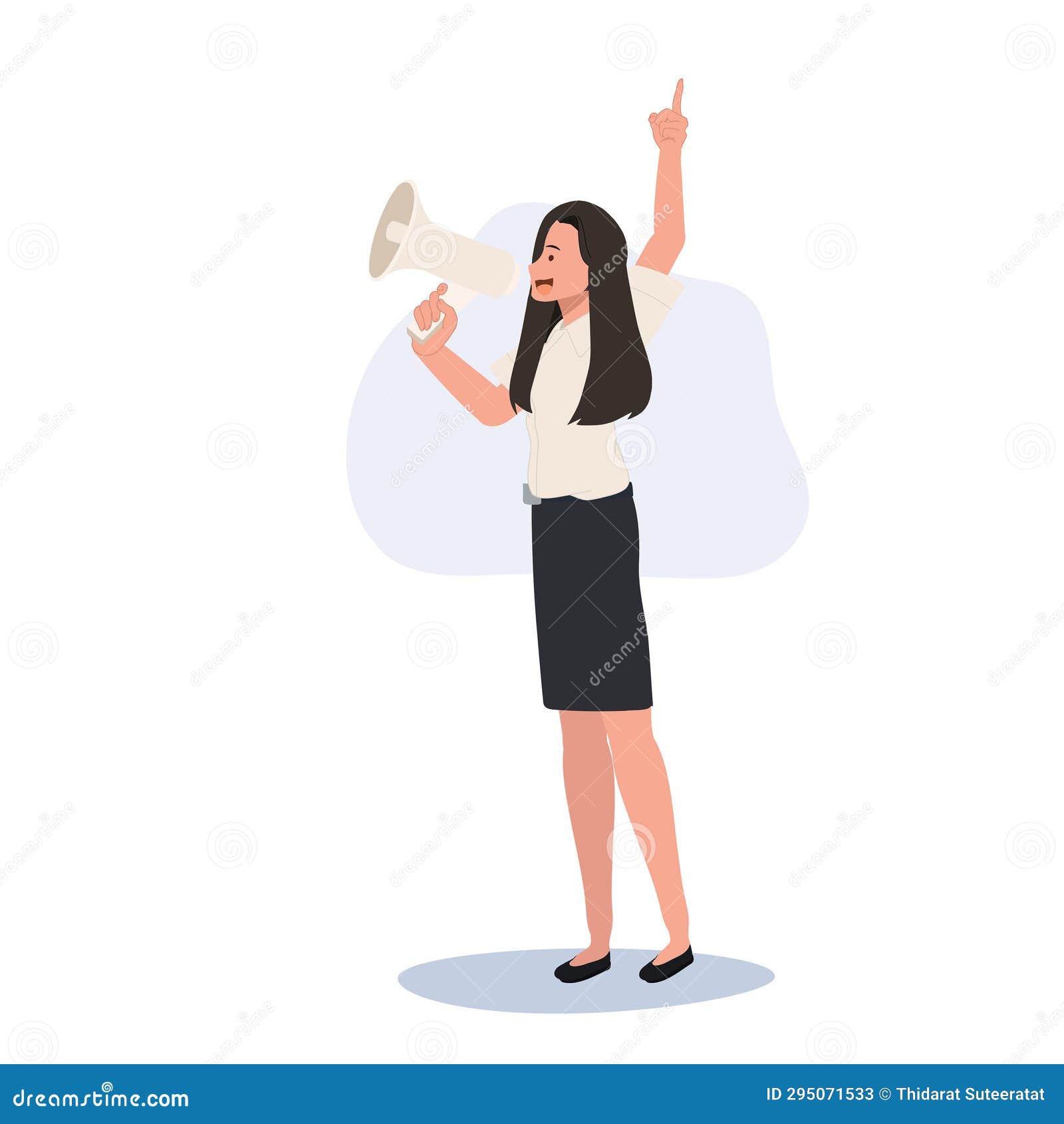 Thai University Student in Uniform with Megaphone. University Student ...