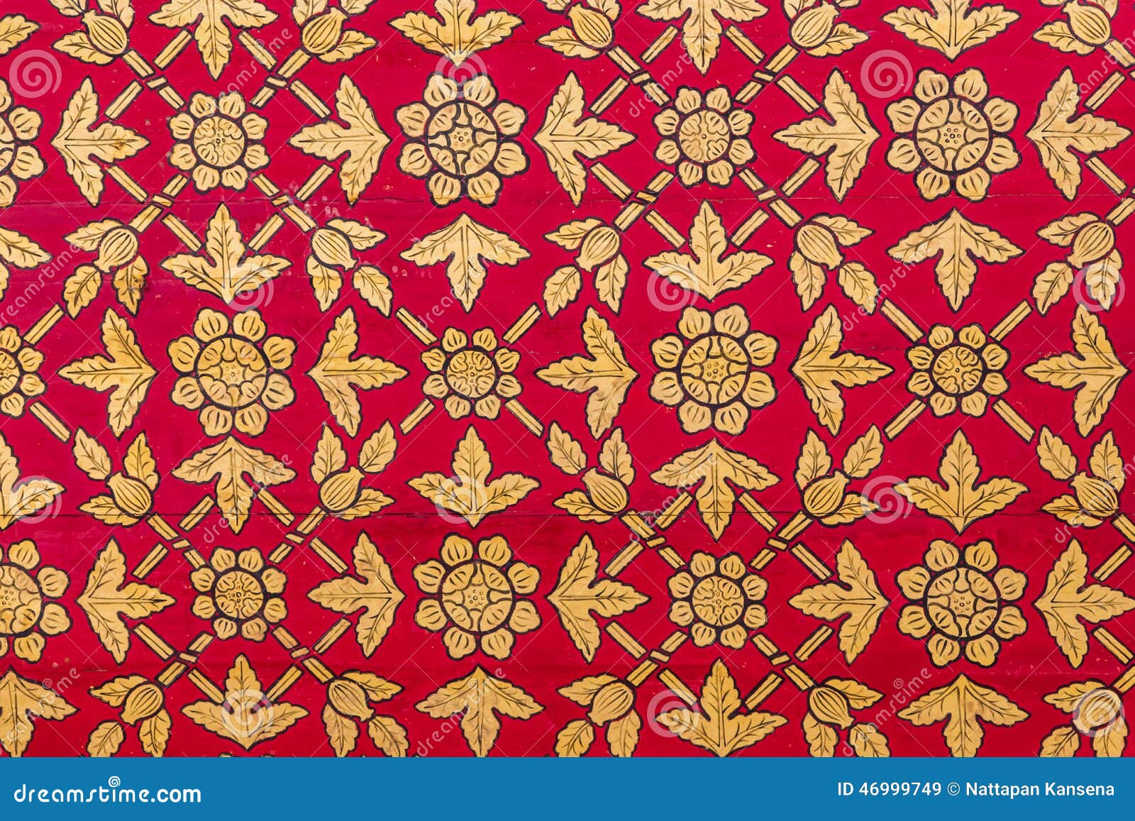 Thai Art Wall Pattern For Background Stock Photography | CartoonDealer ...