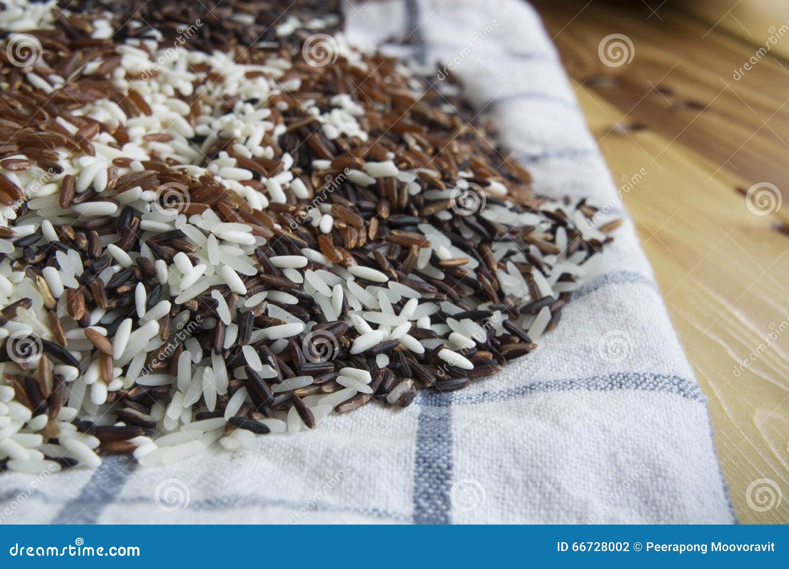 Thai Whole Grain White Rice on Cloth Stock Photo - Image of bran, food ...
