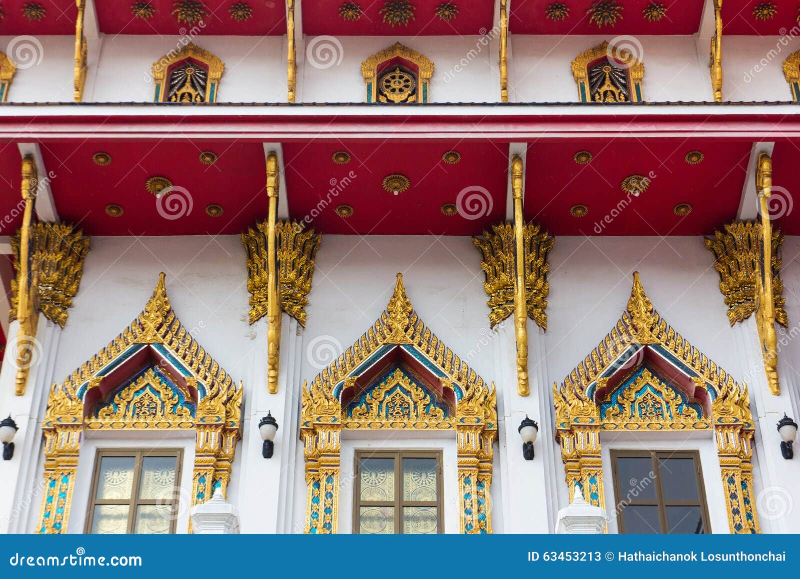 Thai windows Style stock image. Image of windows, frieze - 63453213