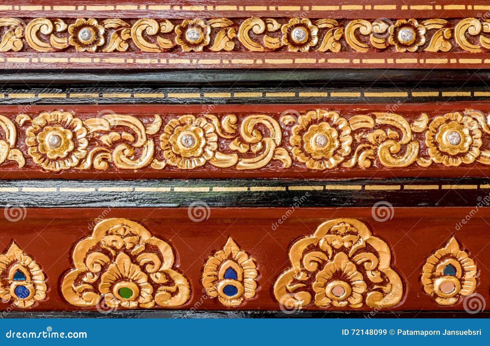 Thai wood carved pattern stock image. Image of wood, decoration - 72148099