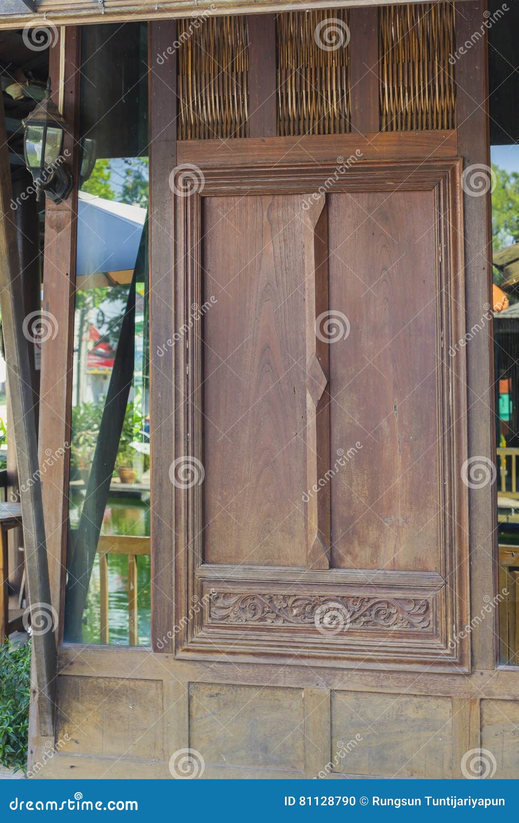 Thai wooden window stock photo. Image of dirty, hardwood - 81128790