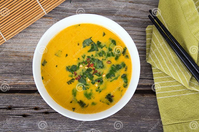 Thai yellow curry soup stock photo. Image of closeup - 71523516