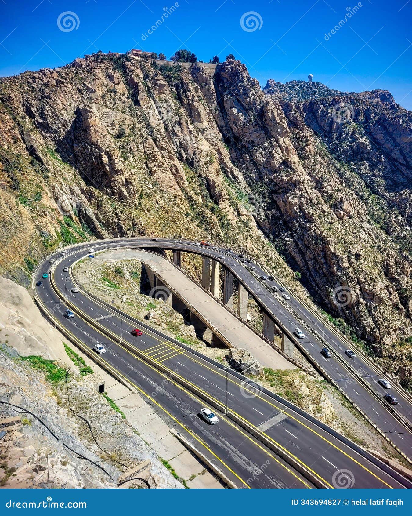 View of the Winding Road in the Al Hada Thaif Mountains from the Cable ...