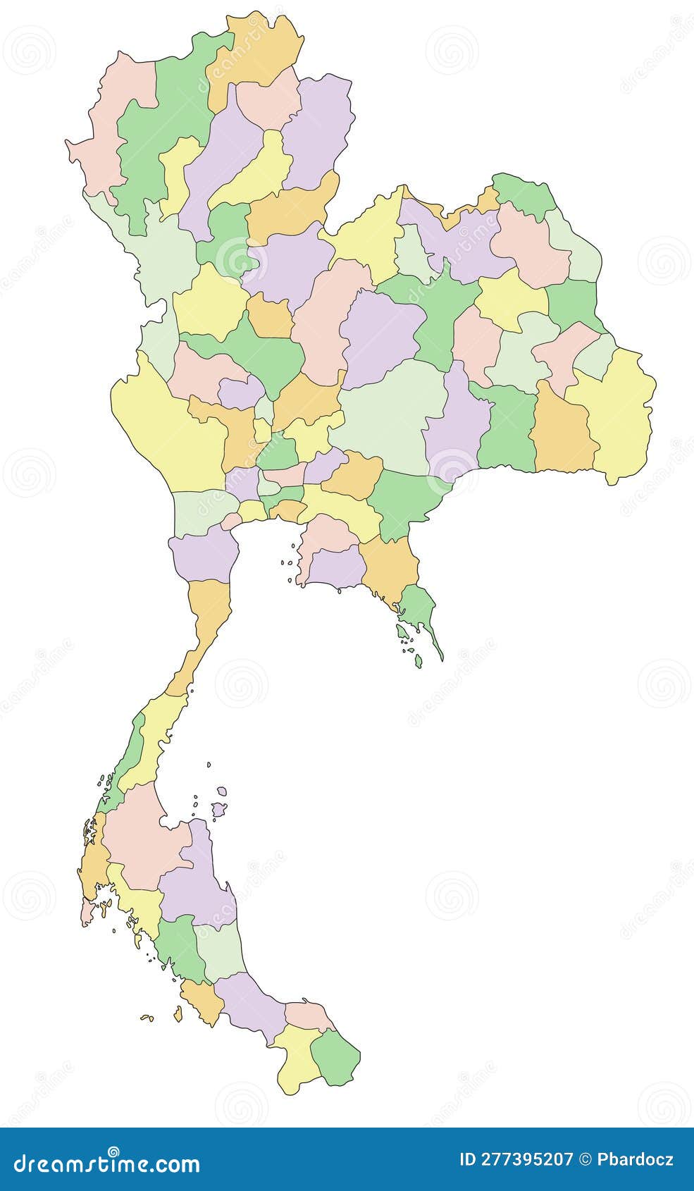 Thailand - Detailed Editable Political Map with Labeling. Stock Vector ...