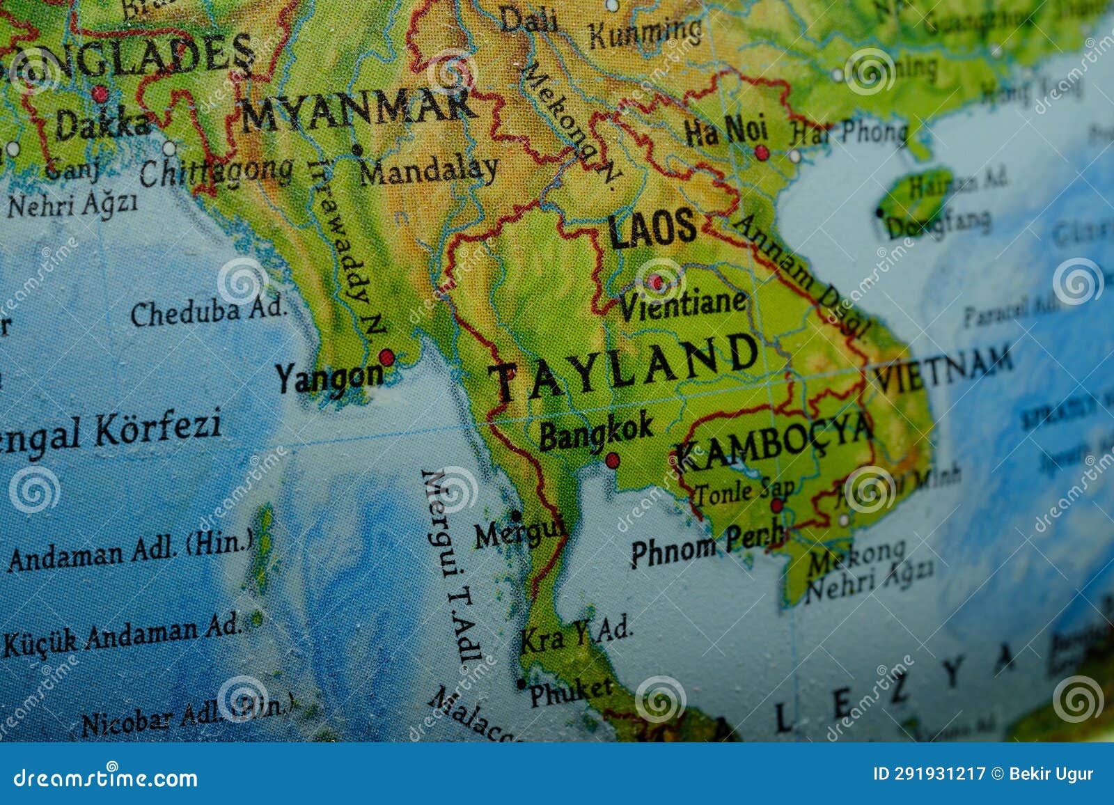Thailand- Asia, Political Map with Colored Single States and Countries ... Thailand- Asia, Political Map with Colored Single States and Countries ...