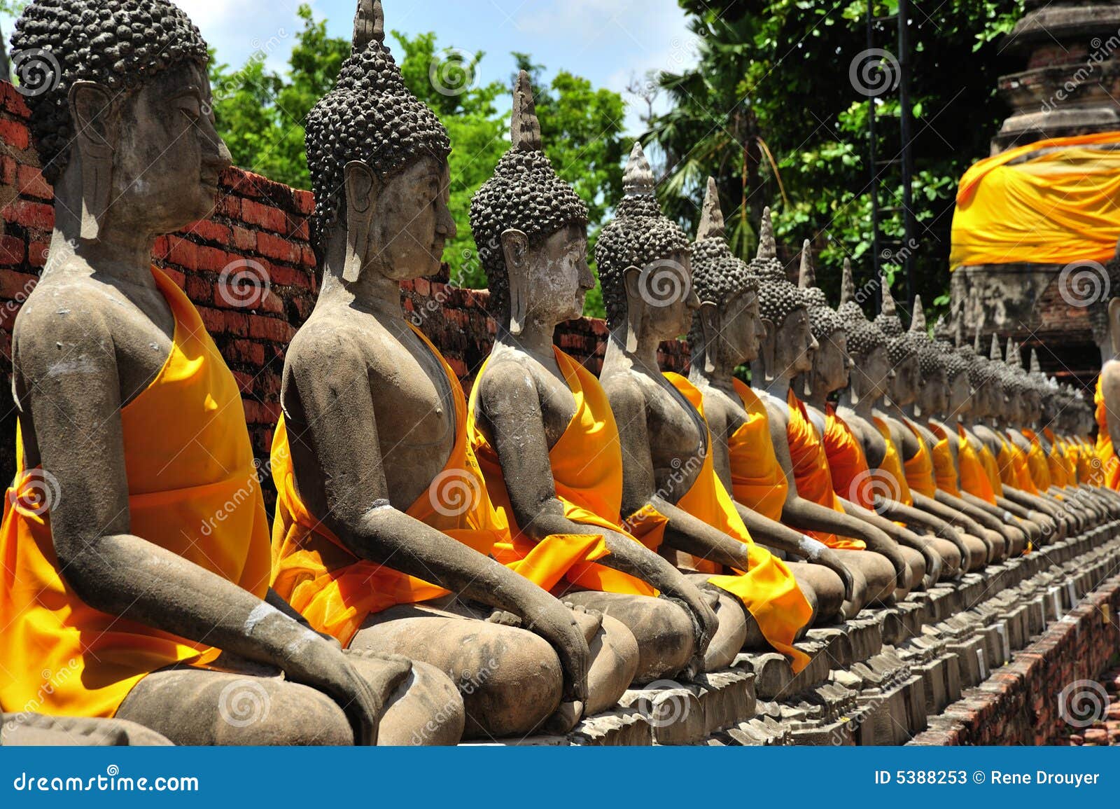 Thailand Ayutthaya Wat Yai Chai Mongkhon Stock Image - Image of phra ...