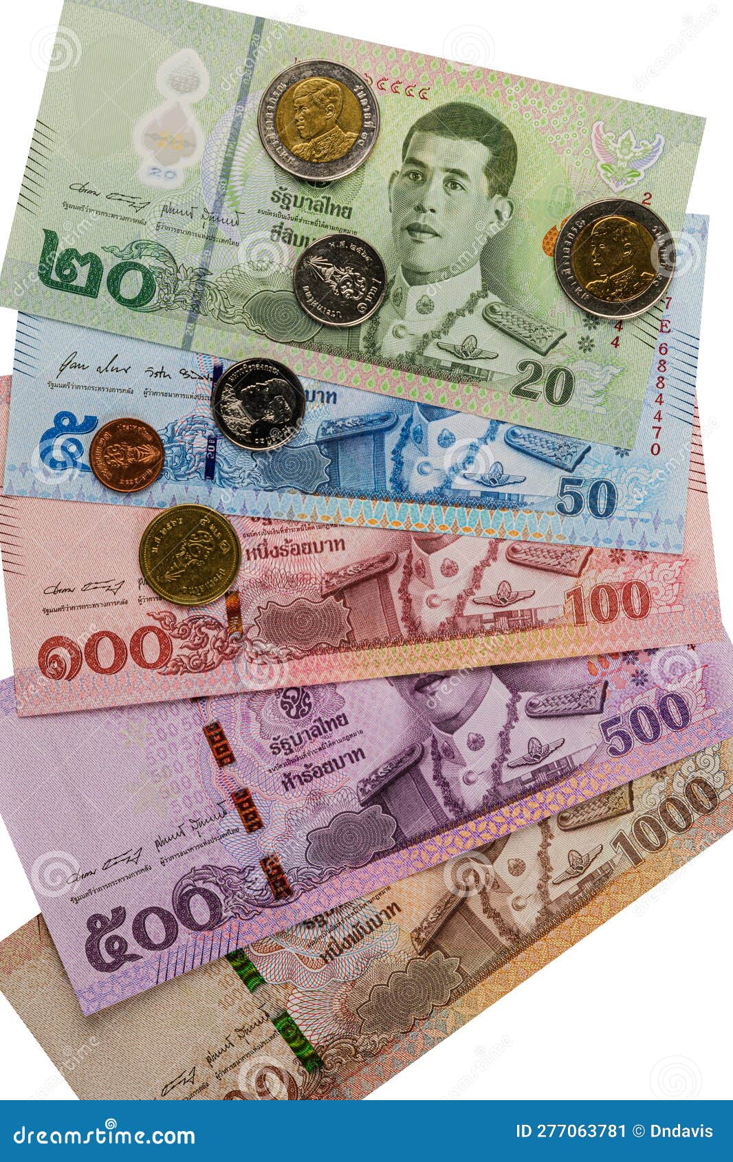 Thailand Baht, Chinese Yuan, US Dollar Banknotes And Thailand Baht Coin ...