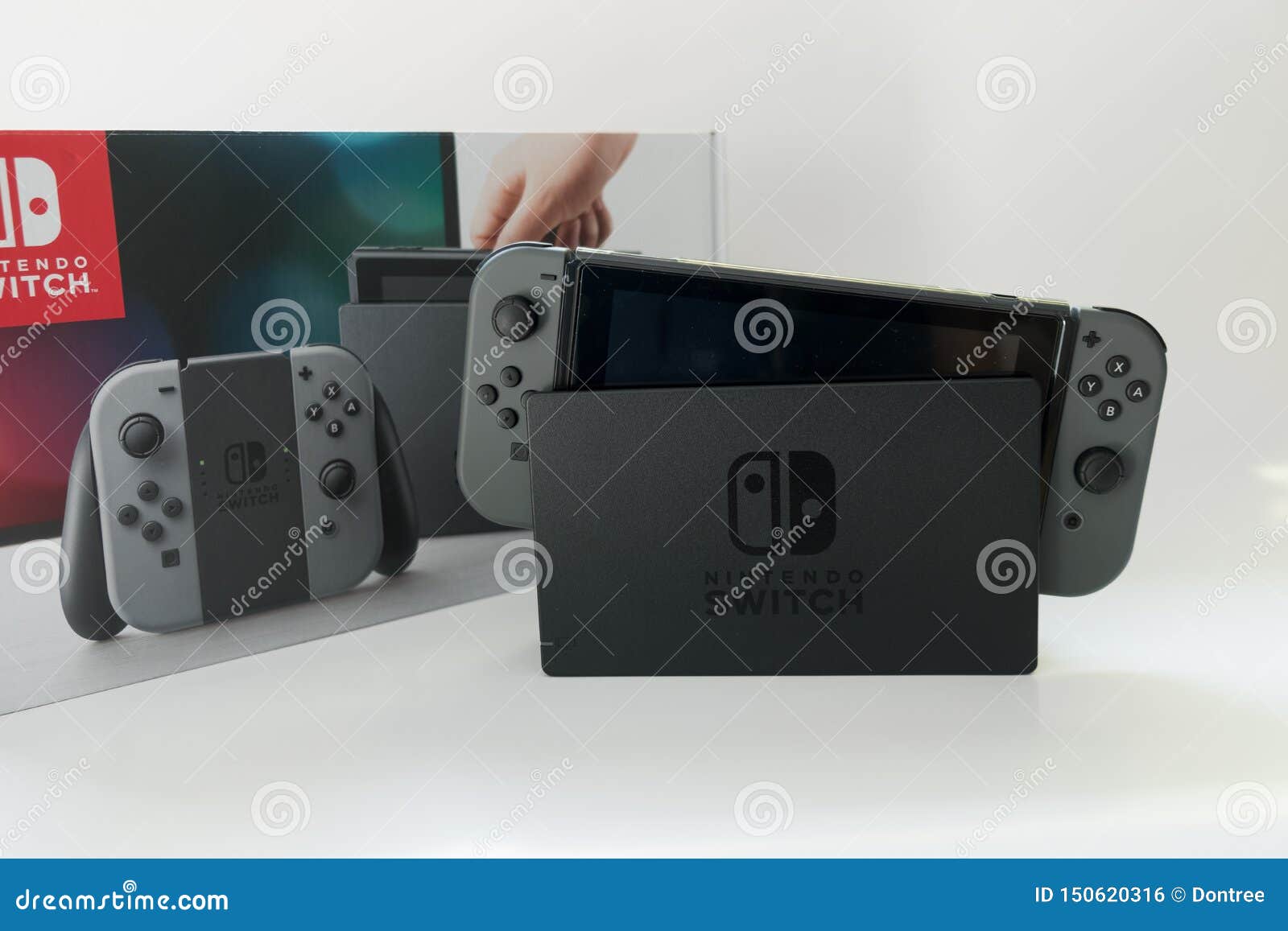 Thailand , Bangkok - June 16, 2019 Nintendo Switch Box and Control with ...