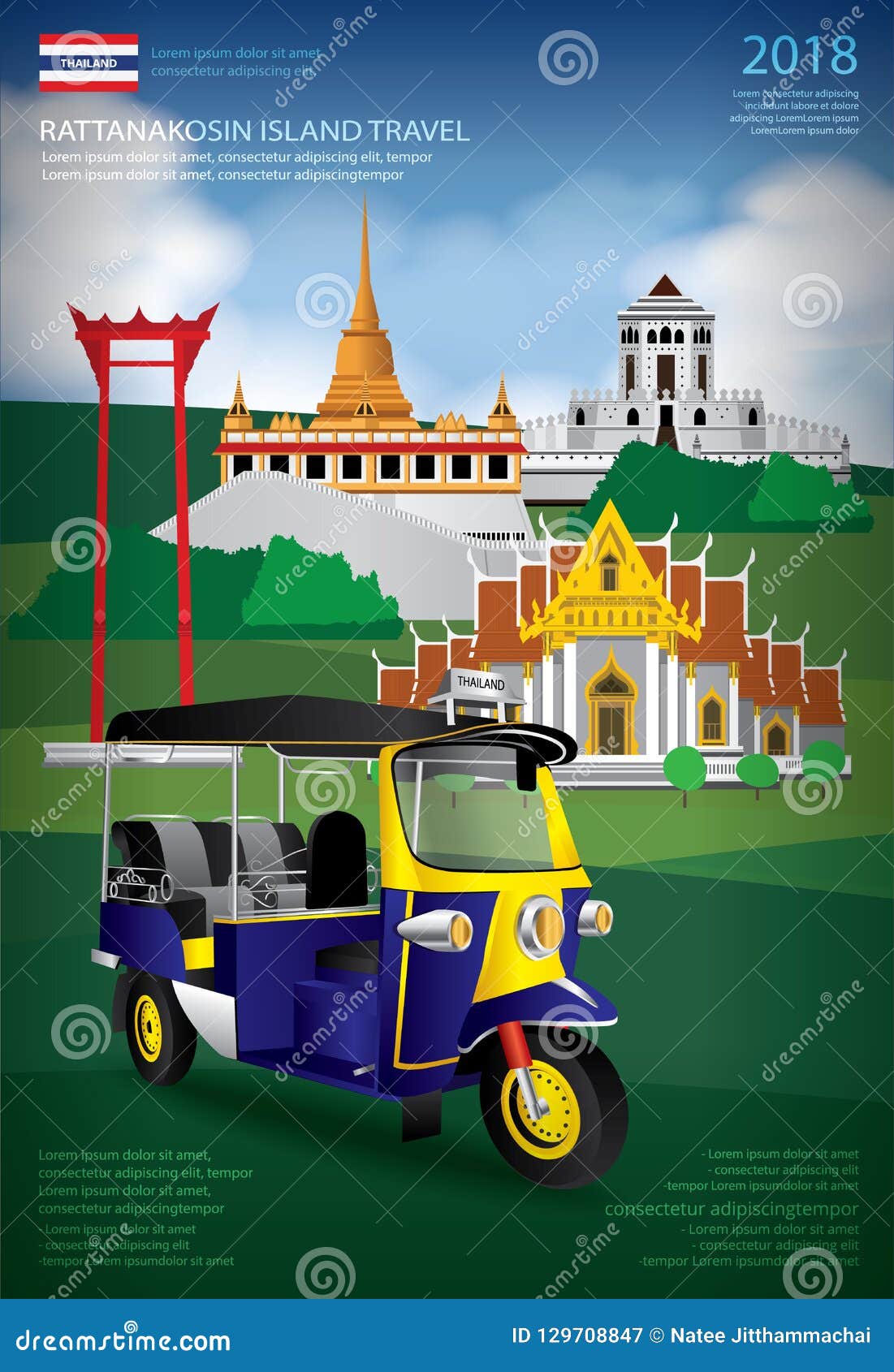Thailand Bangkok Travel Poster Design Template Stock Vector ... Thailand Bangkok Travel Poster Design Template Stock Vector ...