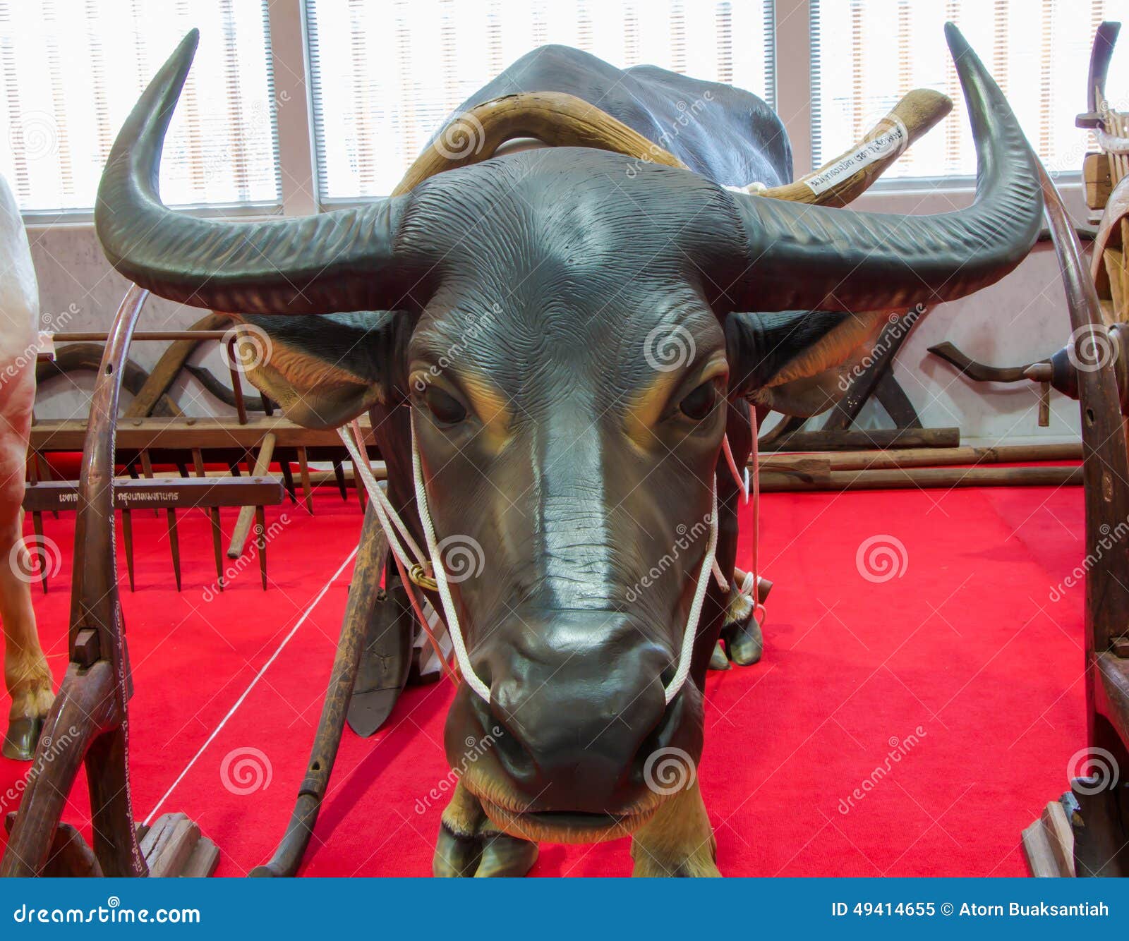 Thailand Bull Head Statue with Clipping Path Stock Image - Image of ...