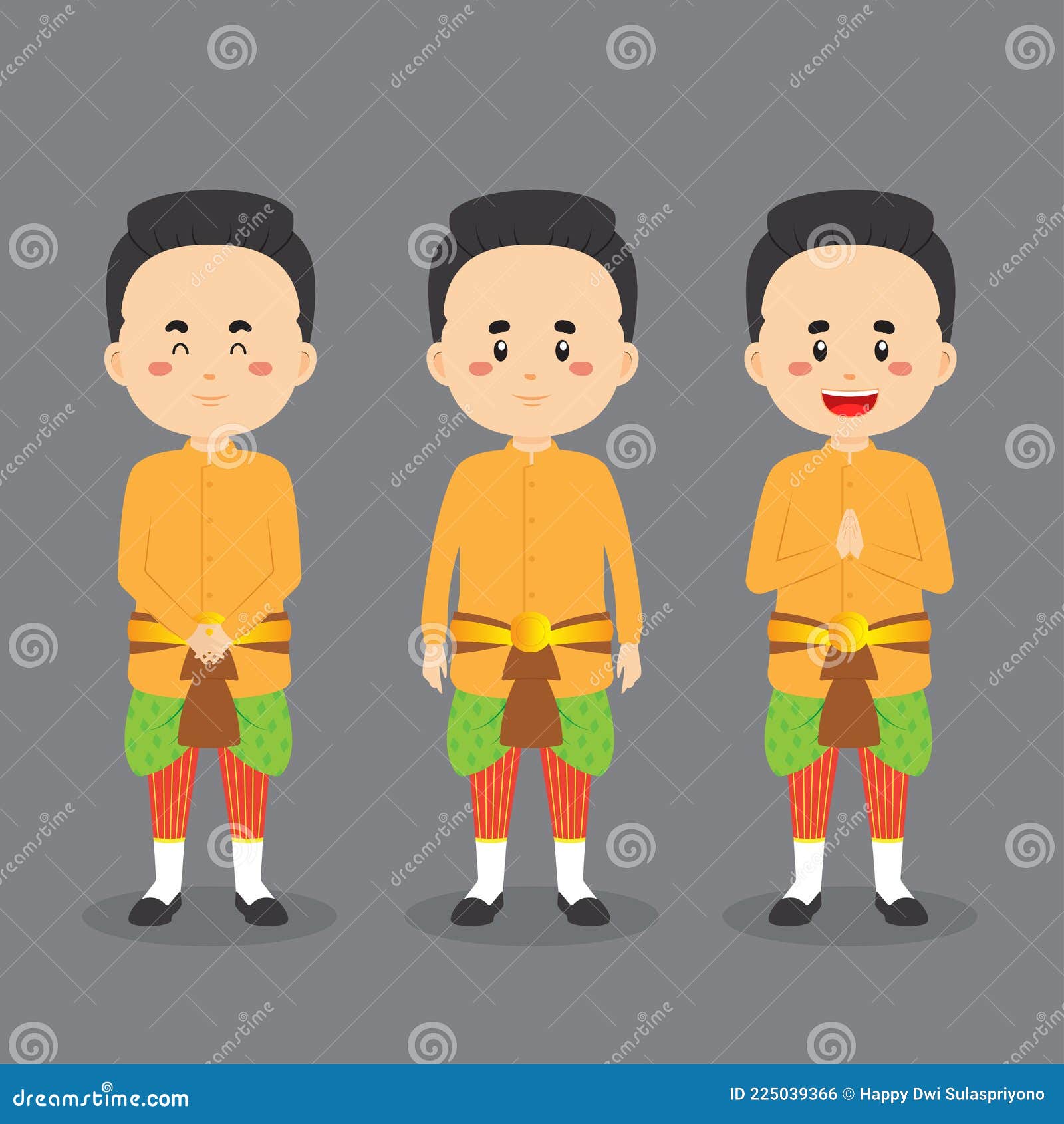 Thailand Character with Various Expression Stock Vector - Illustration ...