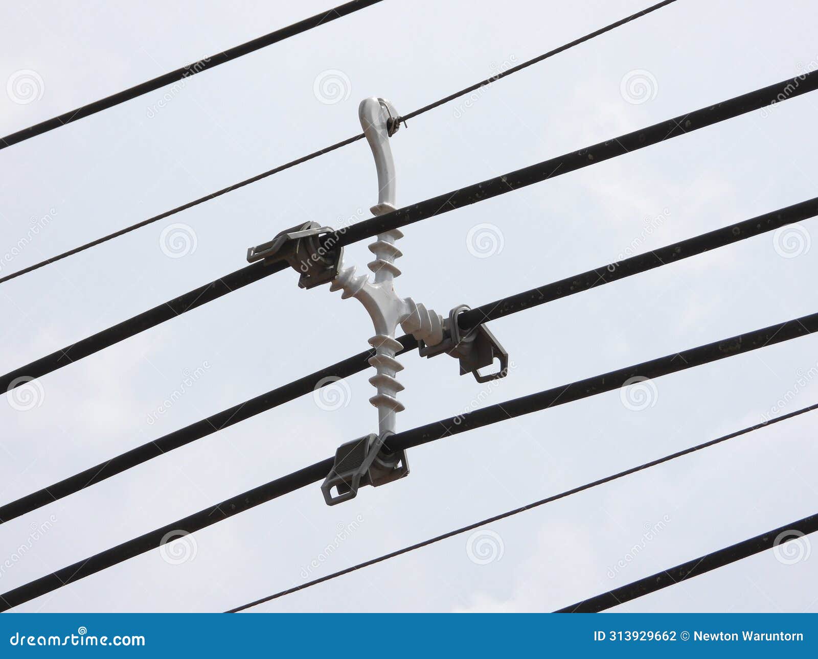 Cable Spacer for Distribution System Stock Photo - Image of spacer ...