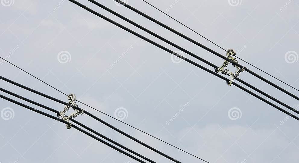 Cable Spacer for Distribution System Stock Photo - Image of system ...