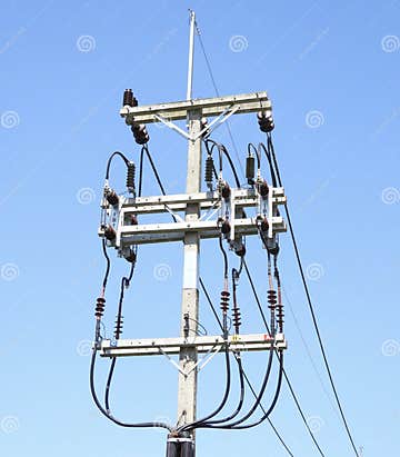 Underground Cable Riser Pole for Distribution System Stock Photo ...