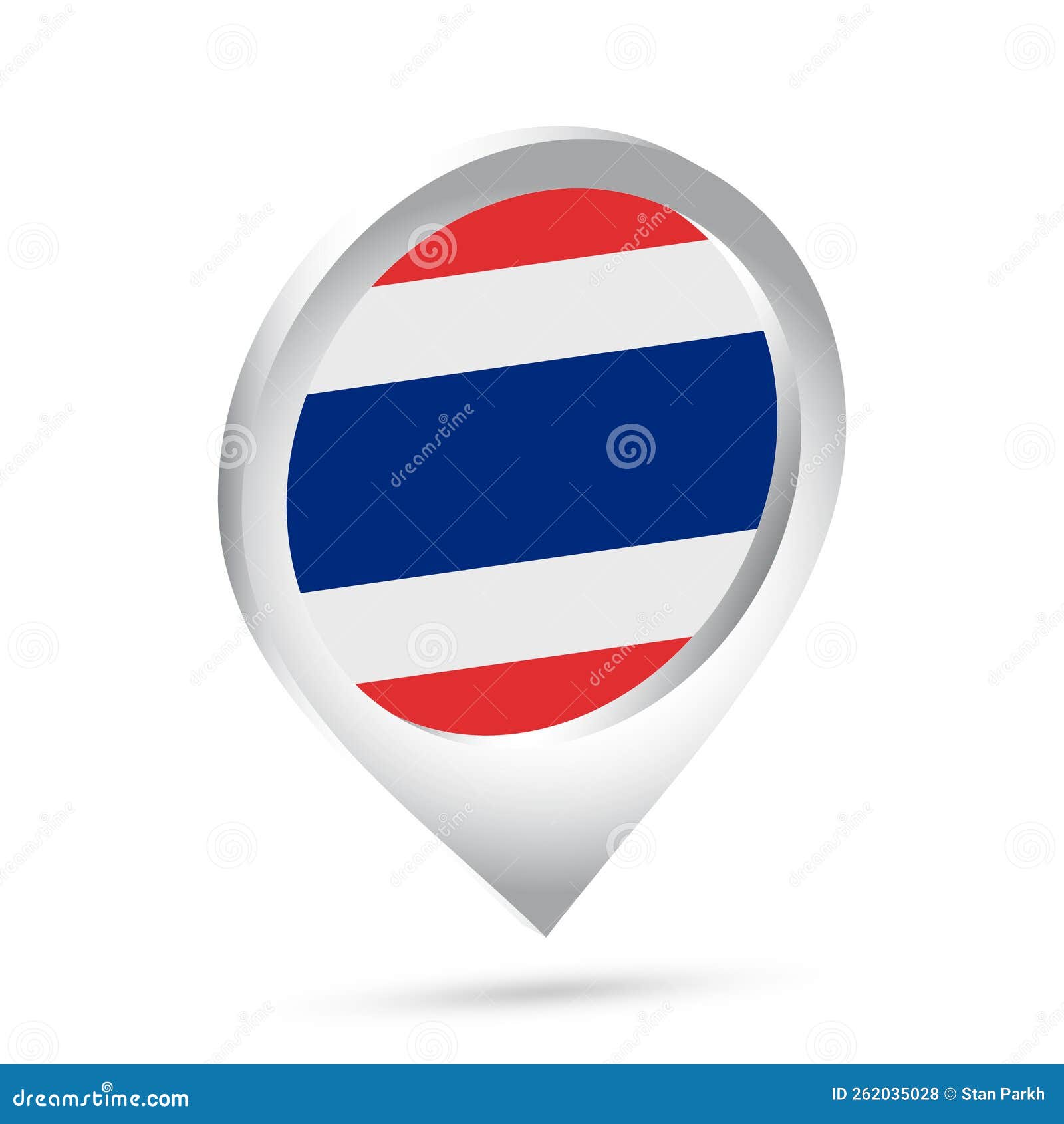 Thailand flag 3d pin icon stock vector. Illustration of abstract ...