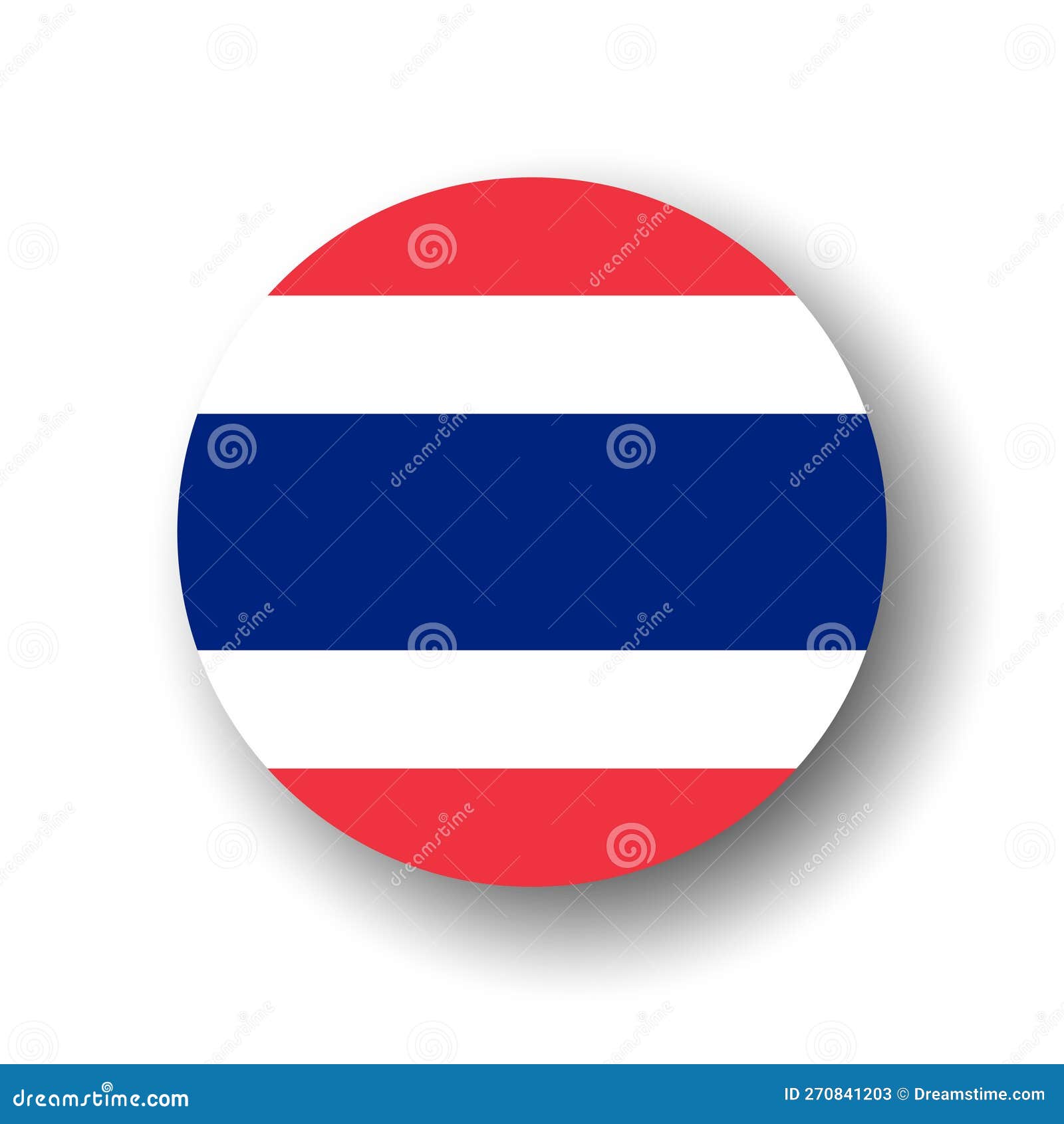 Cirlce Vector Flag of Thailand Stock Vector - Illustration of shadow ...