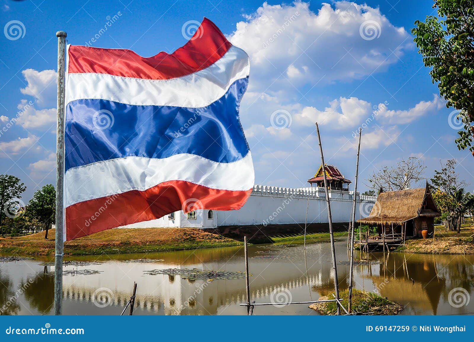 Thailand flag is flying stock image. Image of celebration - 69147259