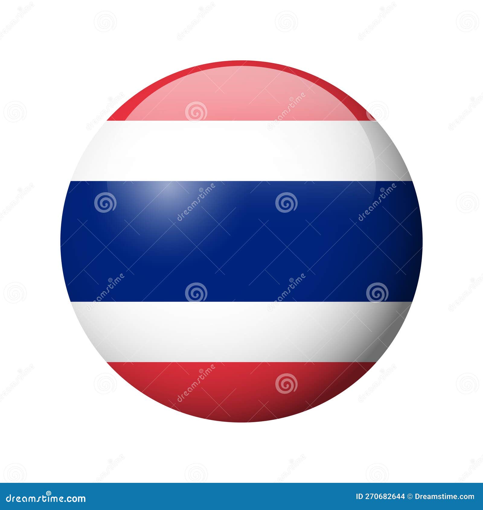 Glossy Circle Badge Flag of Thailand Stock Vector - Illustration of ...