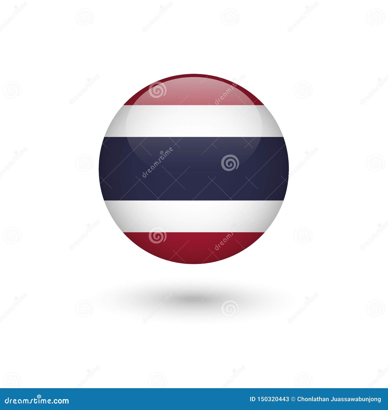 Thailand flag round glossy stock vector. Illustration of frame - 150320443