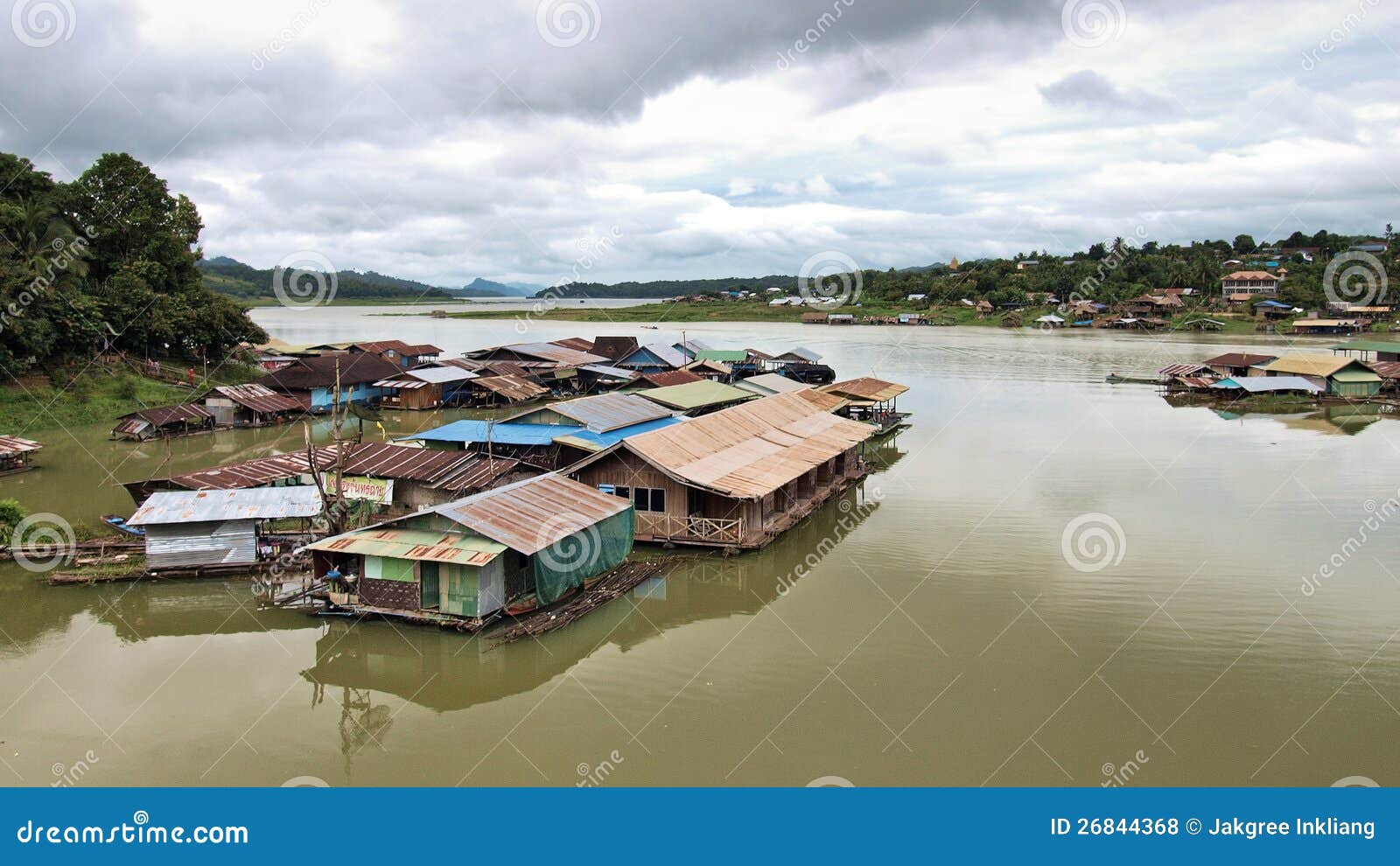 Thailand Floating Town stock photo. Image of construction - 26844368