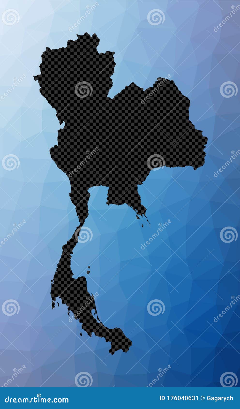 Thailand geometric map. stock vector. Illustration of effect - 176040631