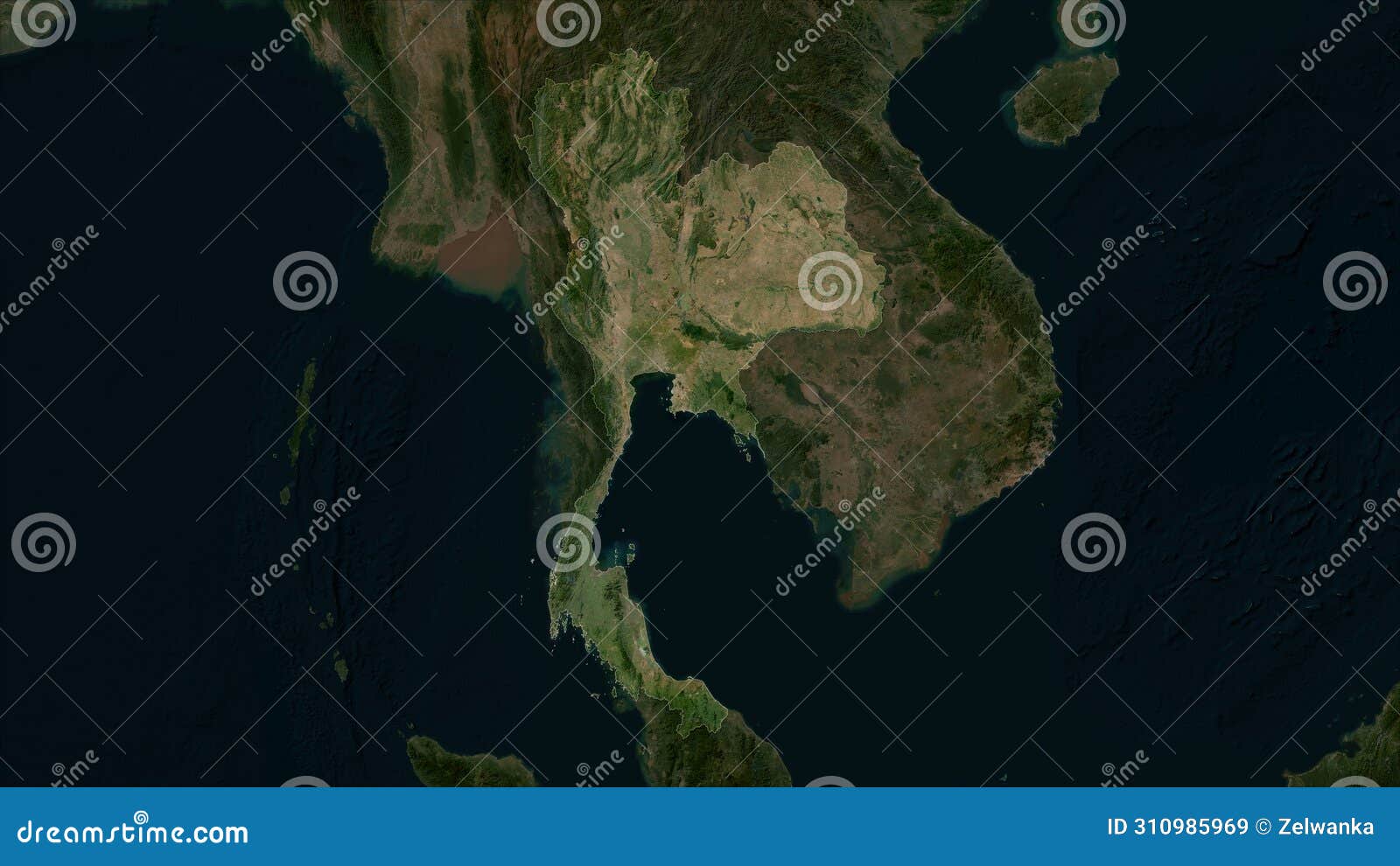 Thailand Highlighted. Low-res Satellite Stock Illustration ... Thailand Highlighted. Low-res Satellite Stock Illustration ...