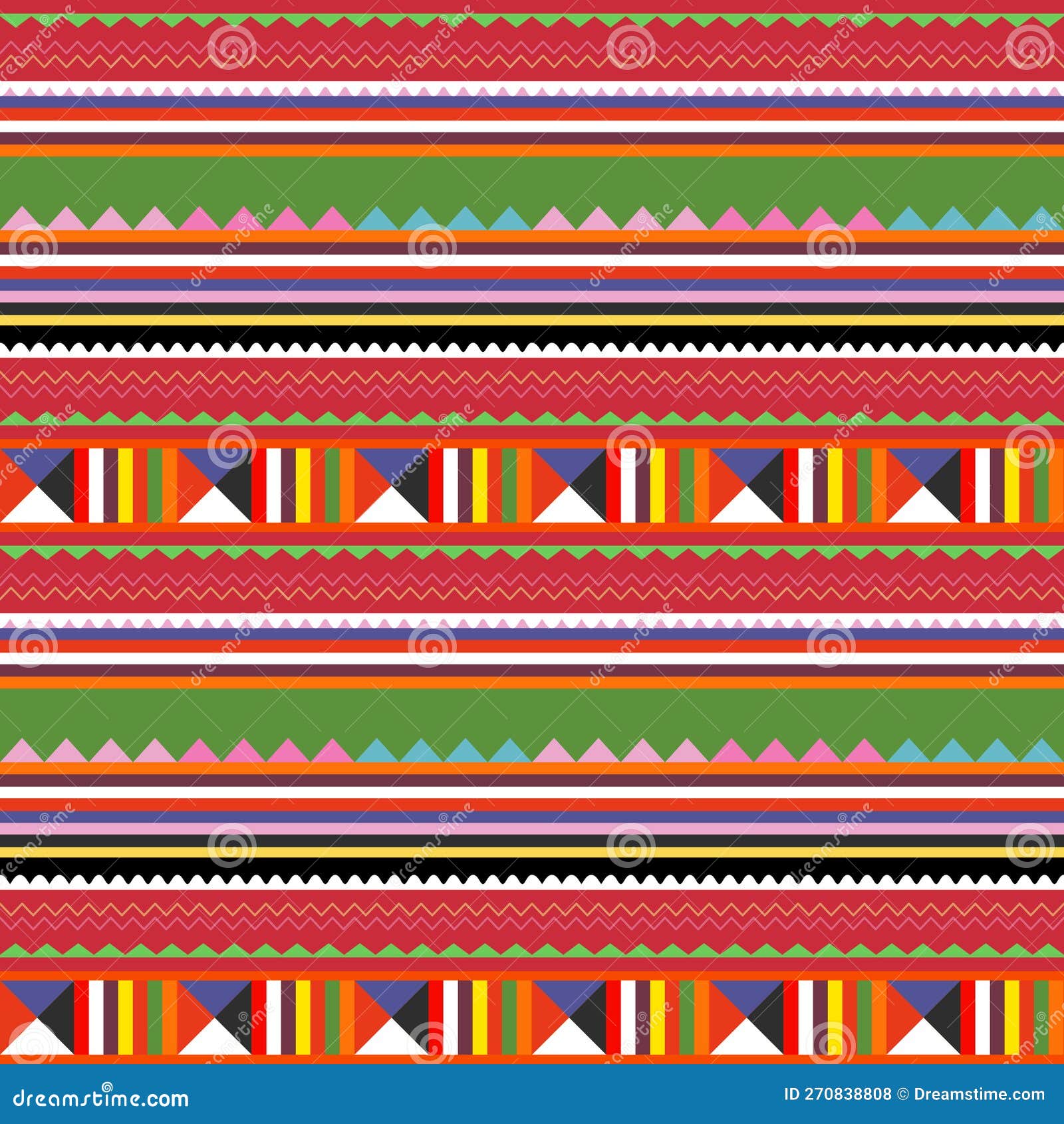 Thailand Hill Tribe Seamless Pattern and Background in Vector Flat ...