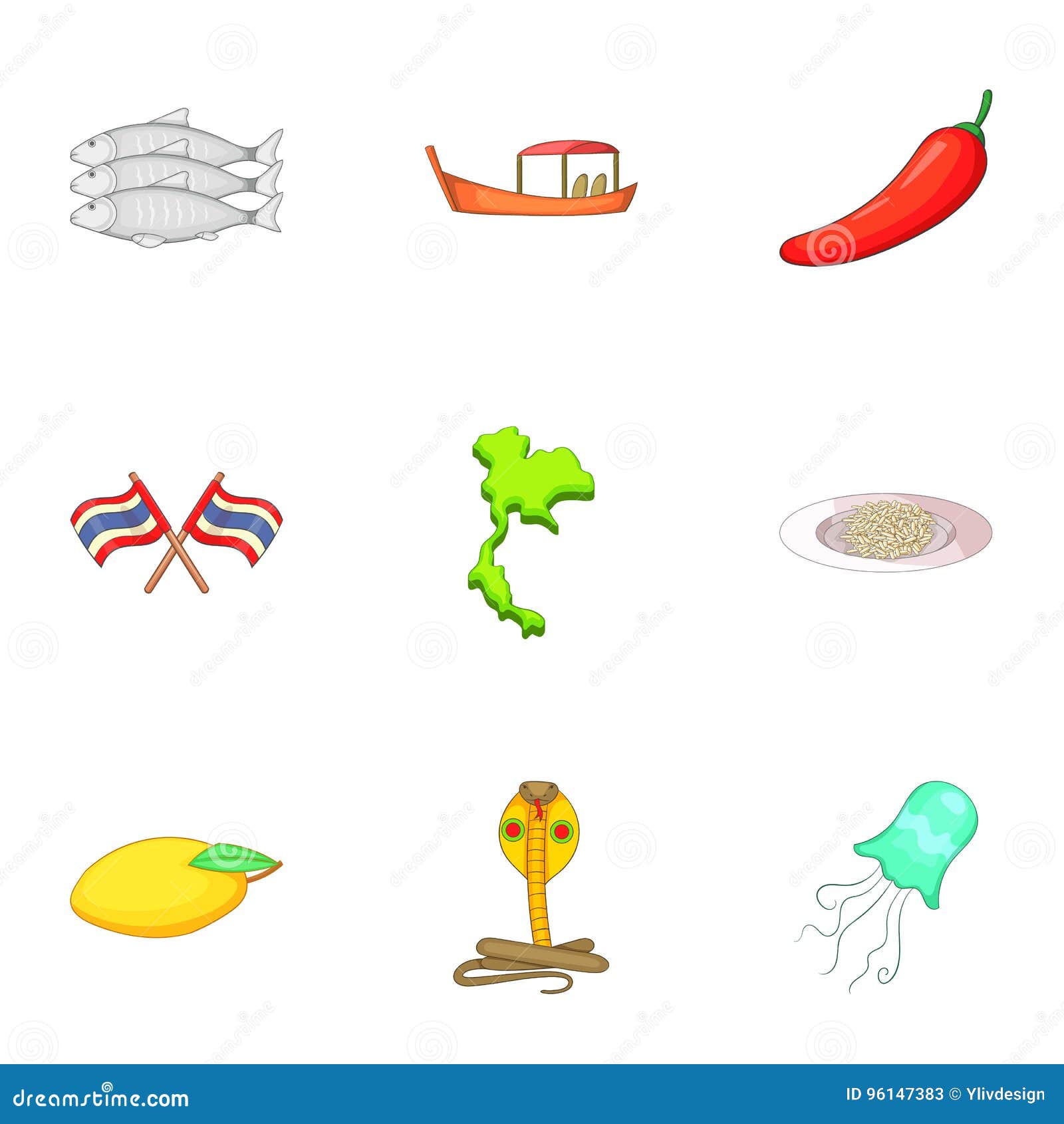 Thailand Icons And Symbols Set Vector Illustration | CartoonDealer.com ...