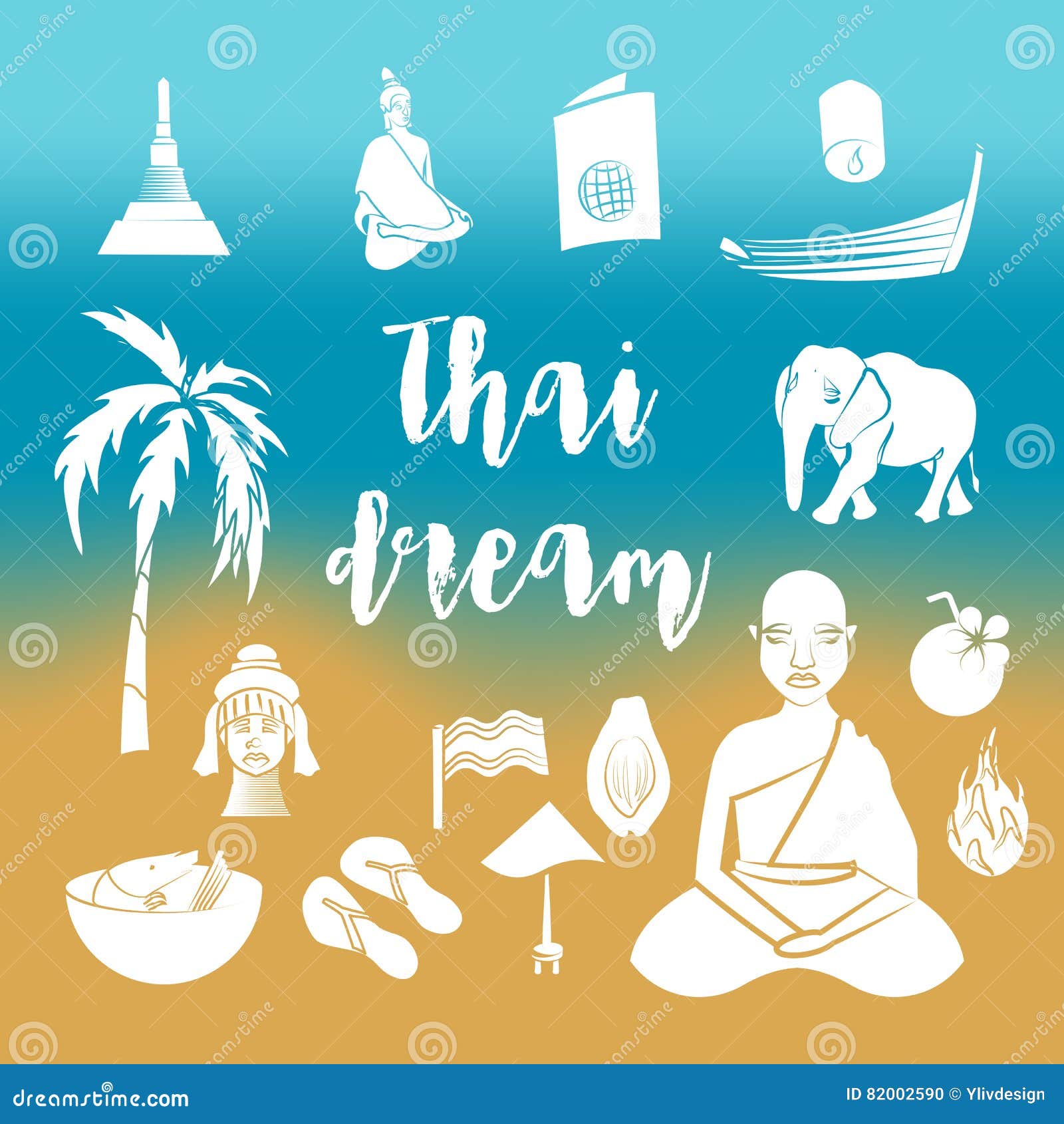 Thailand Icons Set, Simple Style Stock Vector - Illustration of pattaya ...