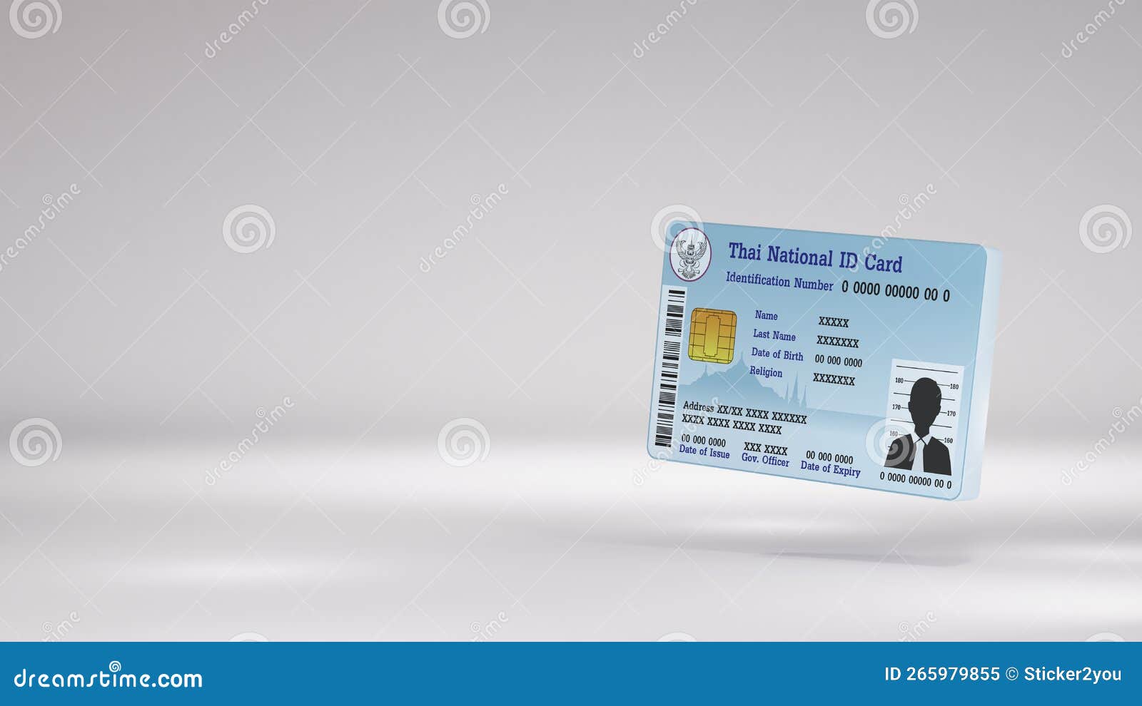 Thailand Id Card. Isometric of Thailand Id Card 3d Rendering Stock ...