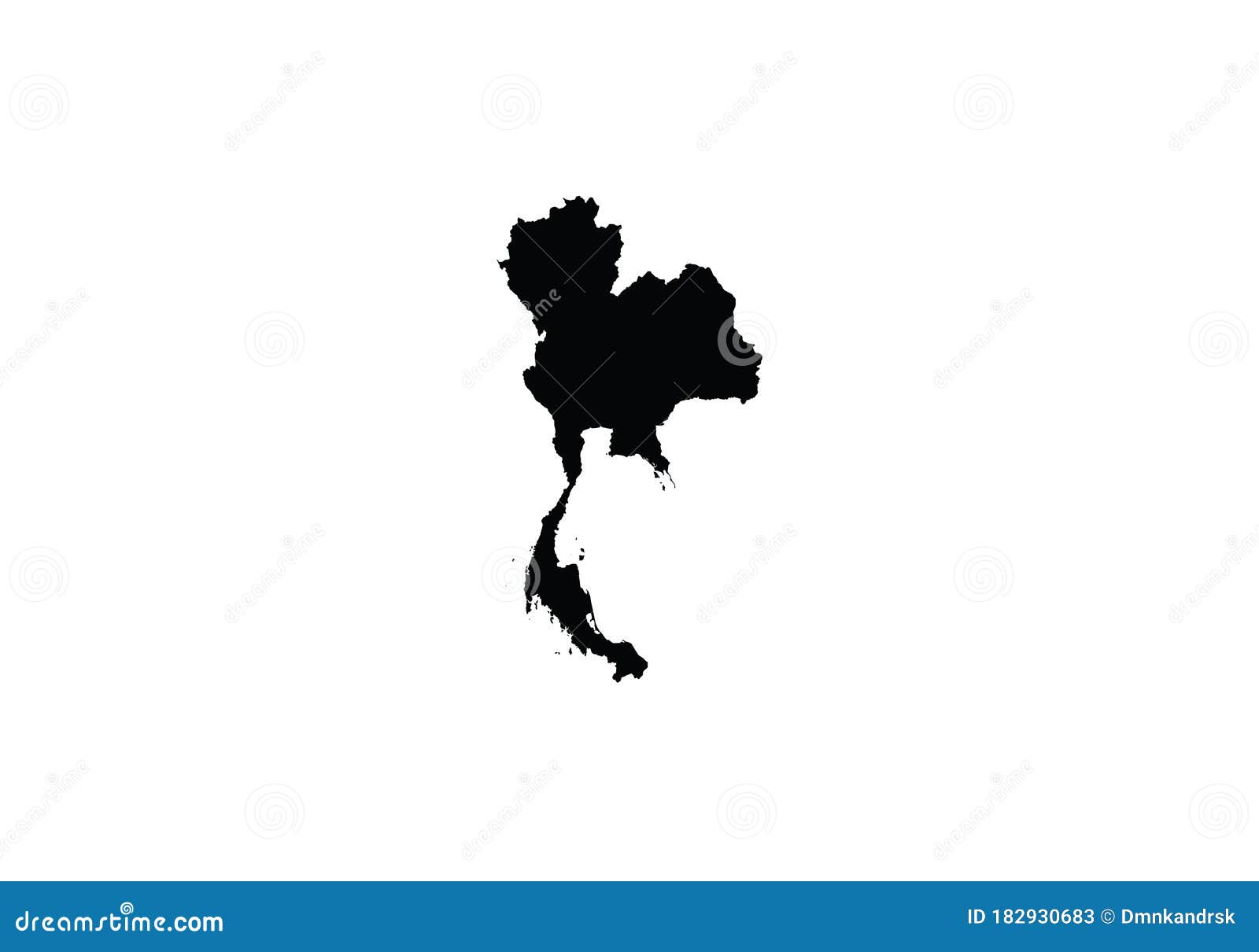Thailand Map Country State Shape Stock Vector - Illustration of north ...