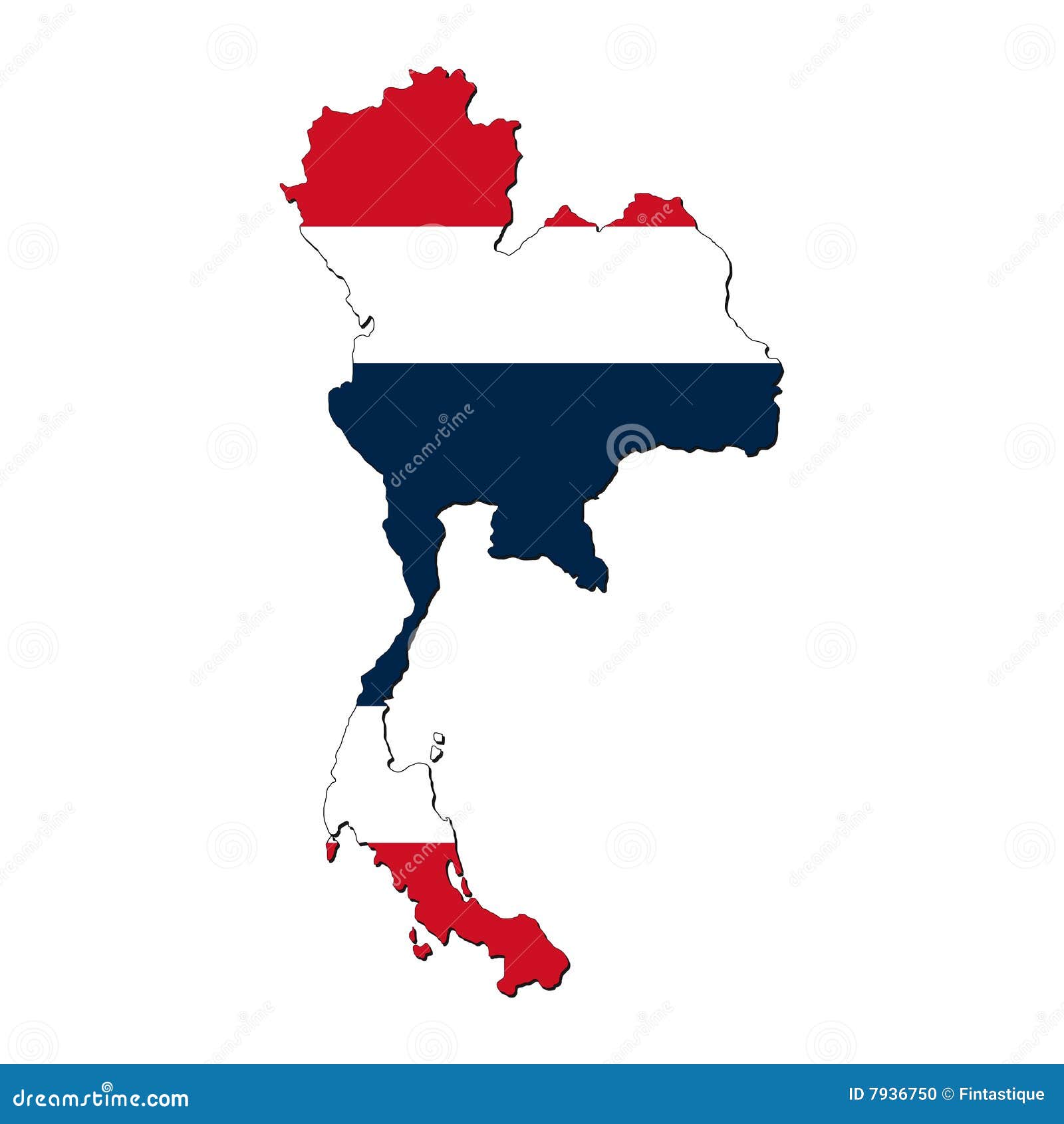 Thailand map flag stock vector. Illustration of land, thai - 7936750