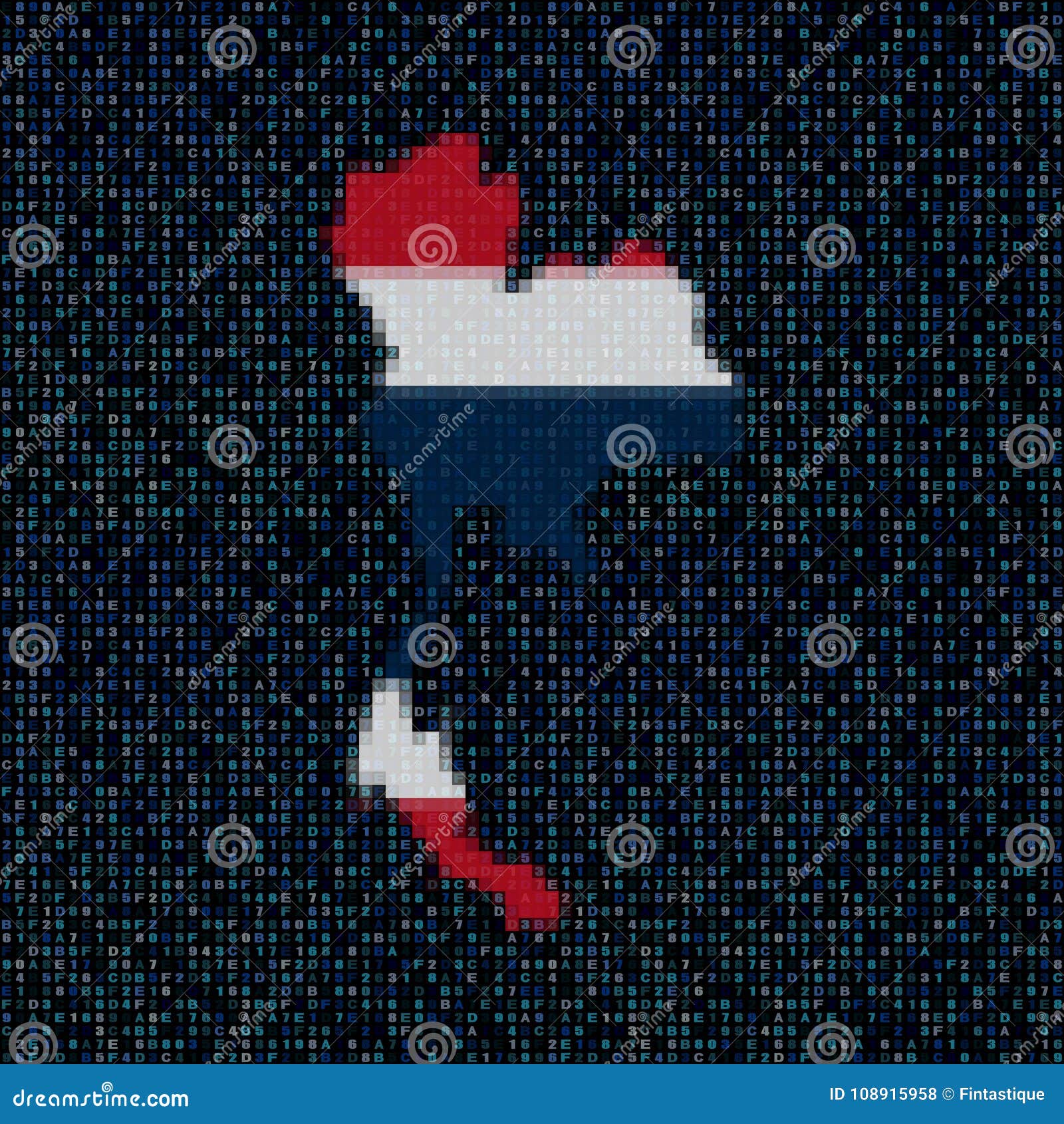 Thailand Map Flag on Hex Code Illustration Stock Illustration ...